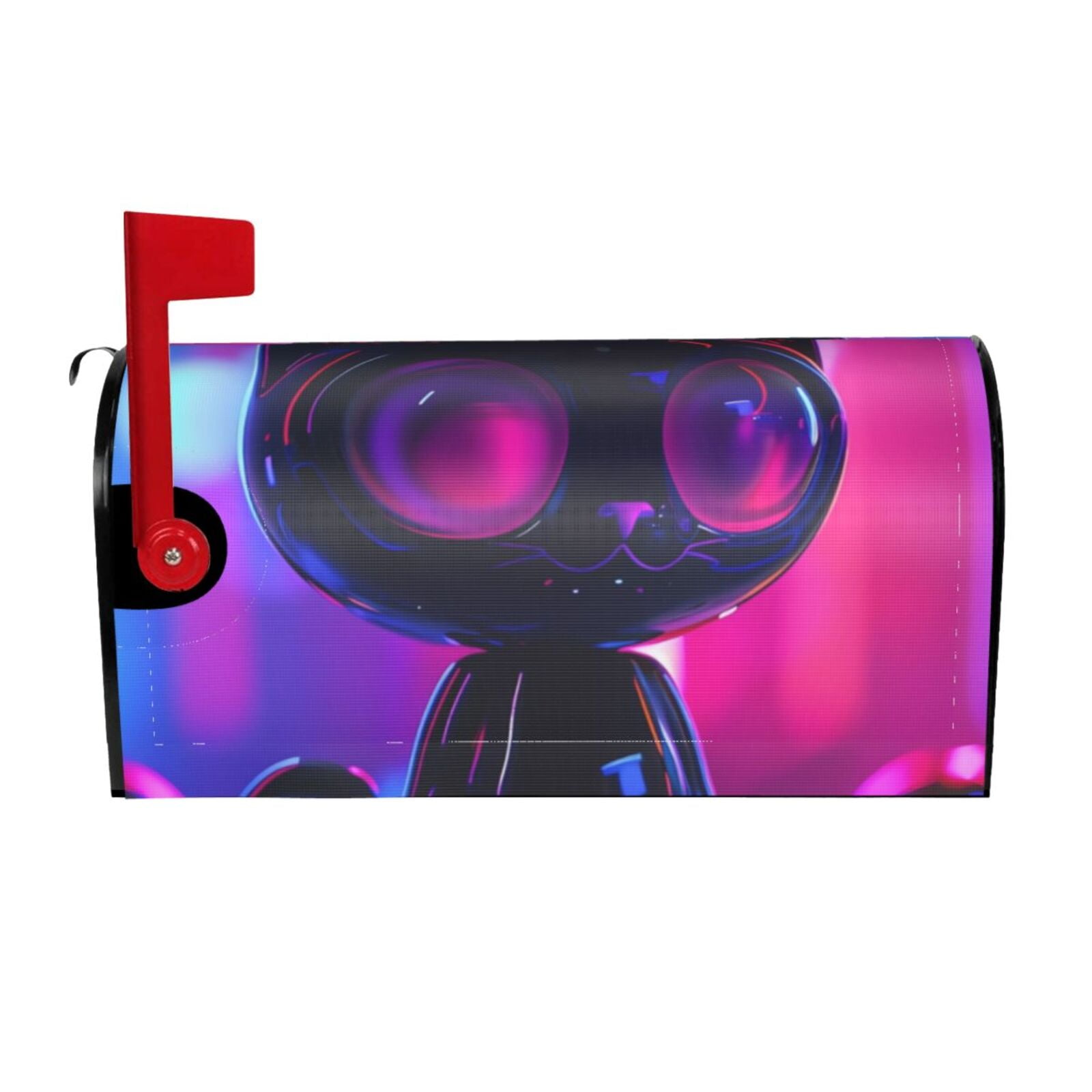Junzan Neon Toy Cat Reflections Pattern Mailbox Covers,Magnetic Mailbox ...