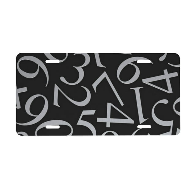 Junzan Numbers Front License Plate Covers Decorative Car Metal Plates ...