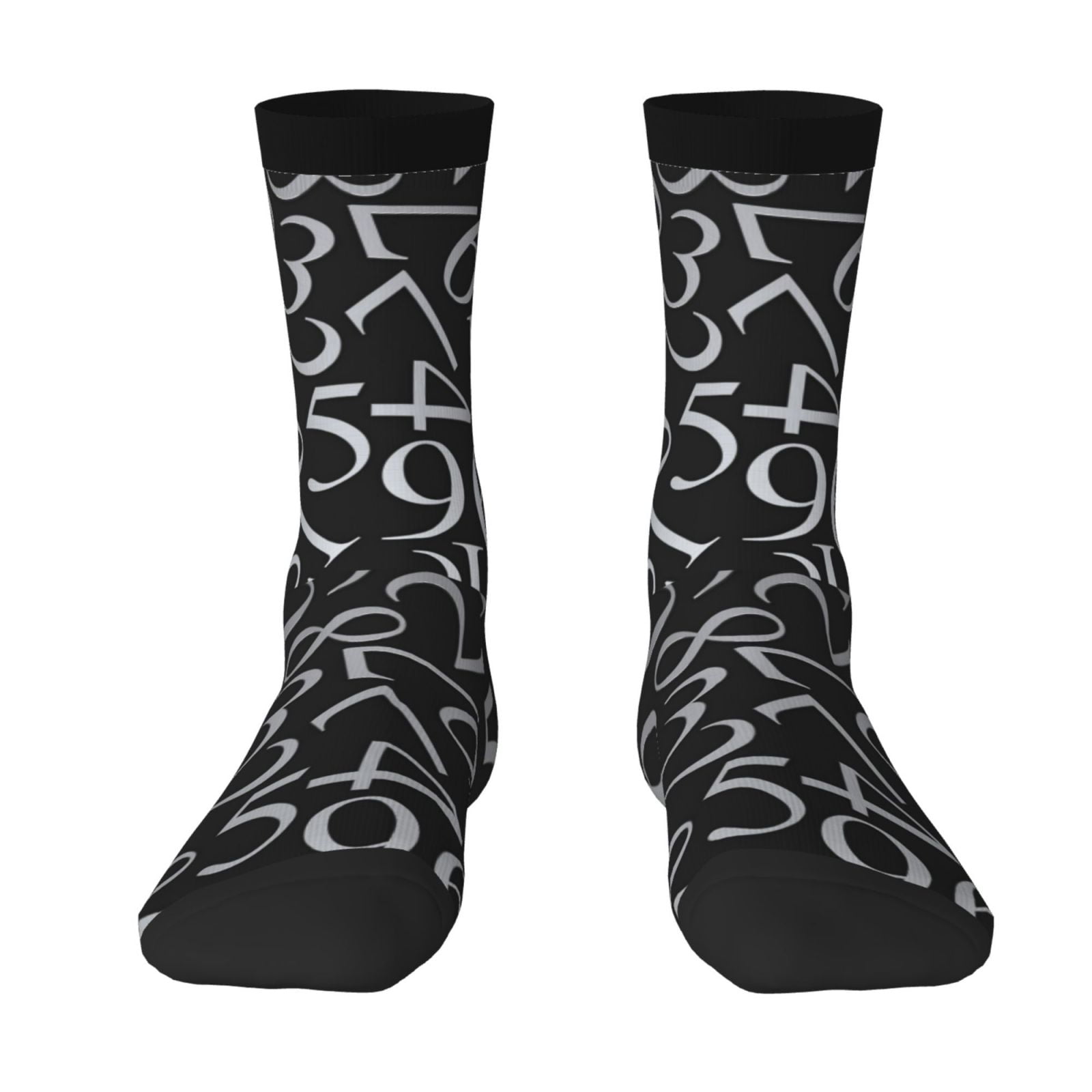 Junzan Numbers Mens Funny Socks For Men Women Colorful Fun Novelty Crew ...