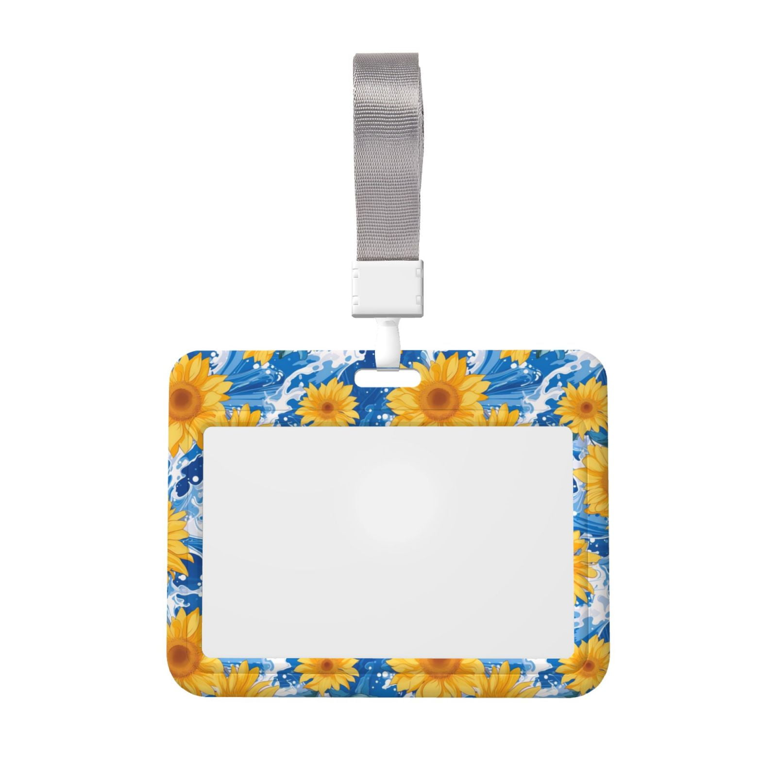 Junzan Ocean Wave Sunflower ID Badge Holder with Windows Key Card Work ...