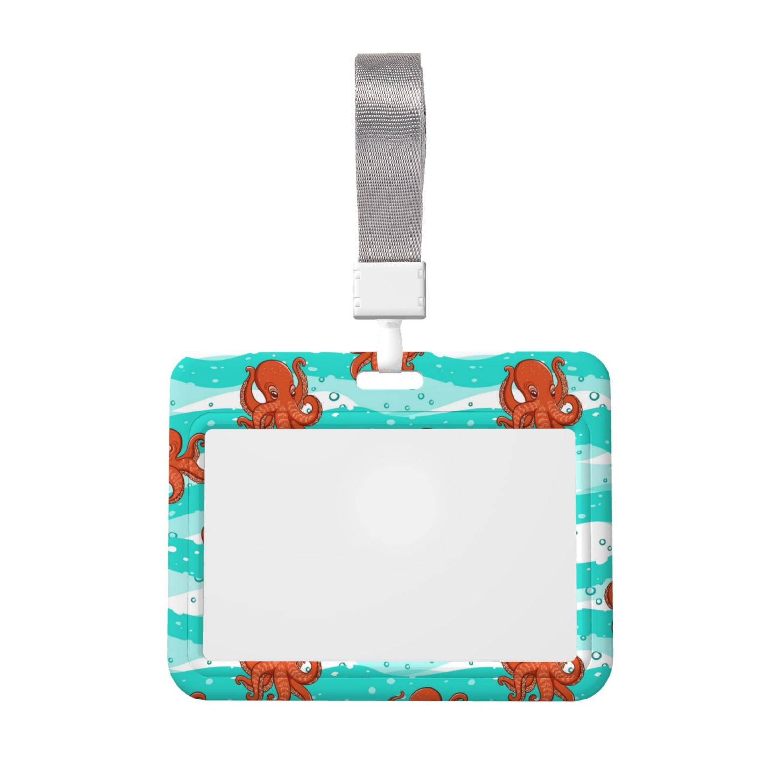 Junzan Octopuses ID Badge Holder with Windows Key Card Work Badge ...