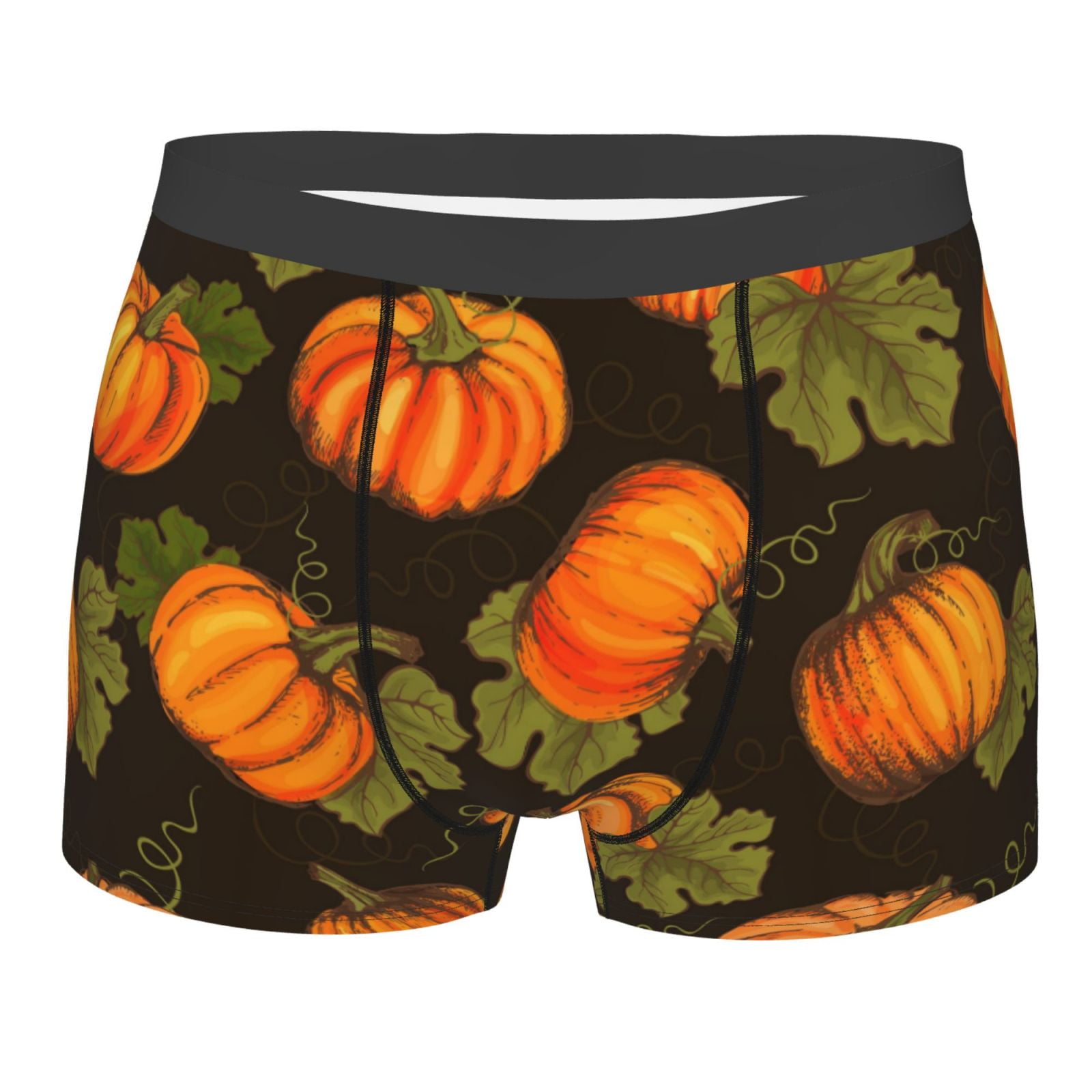 Junzan Orange Pumpkin Autumn Maple Falling Leaves Mens Underwear Boxer ...
