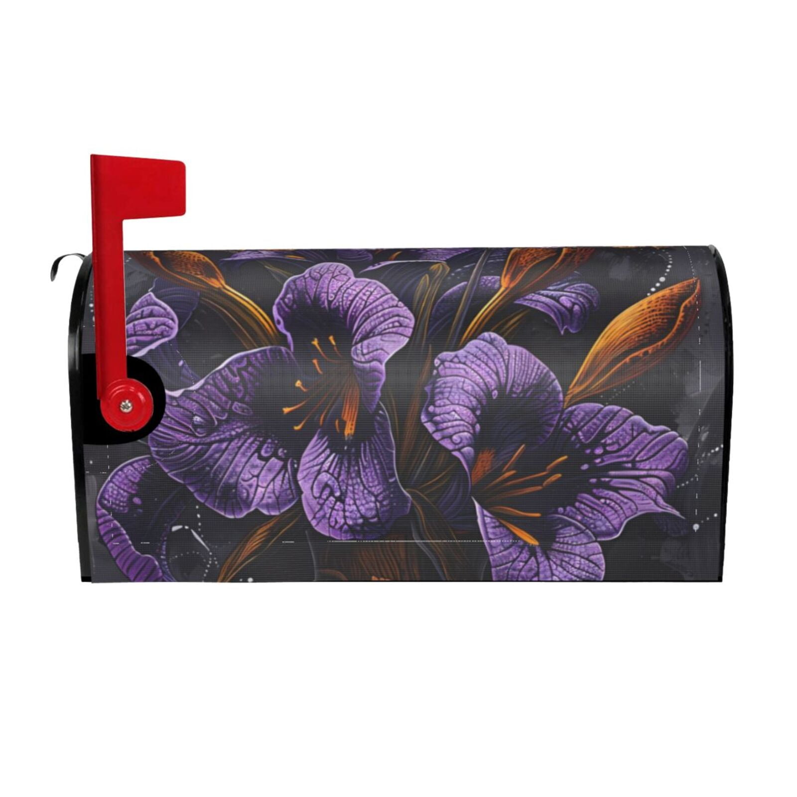 Junzan Ornate Purple Floral Vase Pattern Mailbox Covers,Magnetic ...