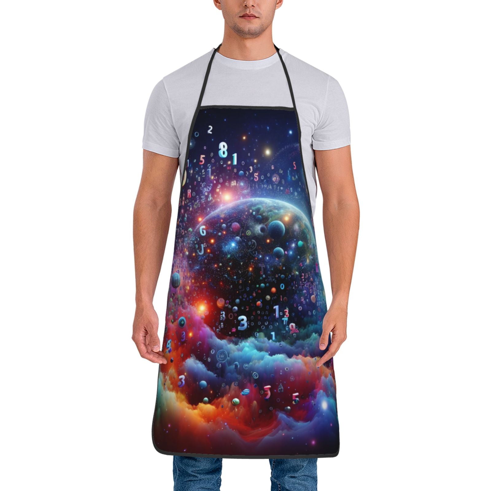 Junzan Outer Space Floating Numbers And Letters Print Kitchen Cooking ...