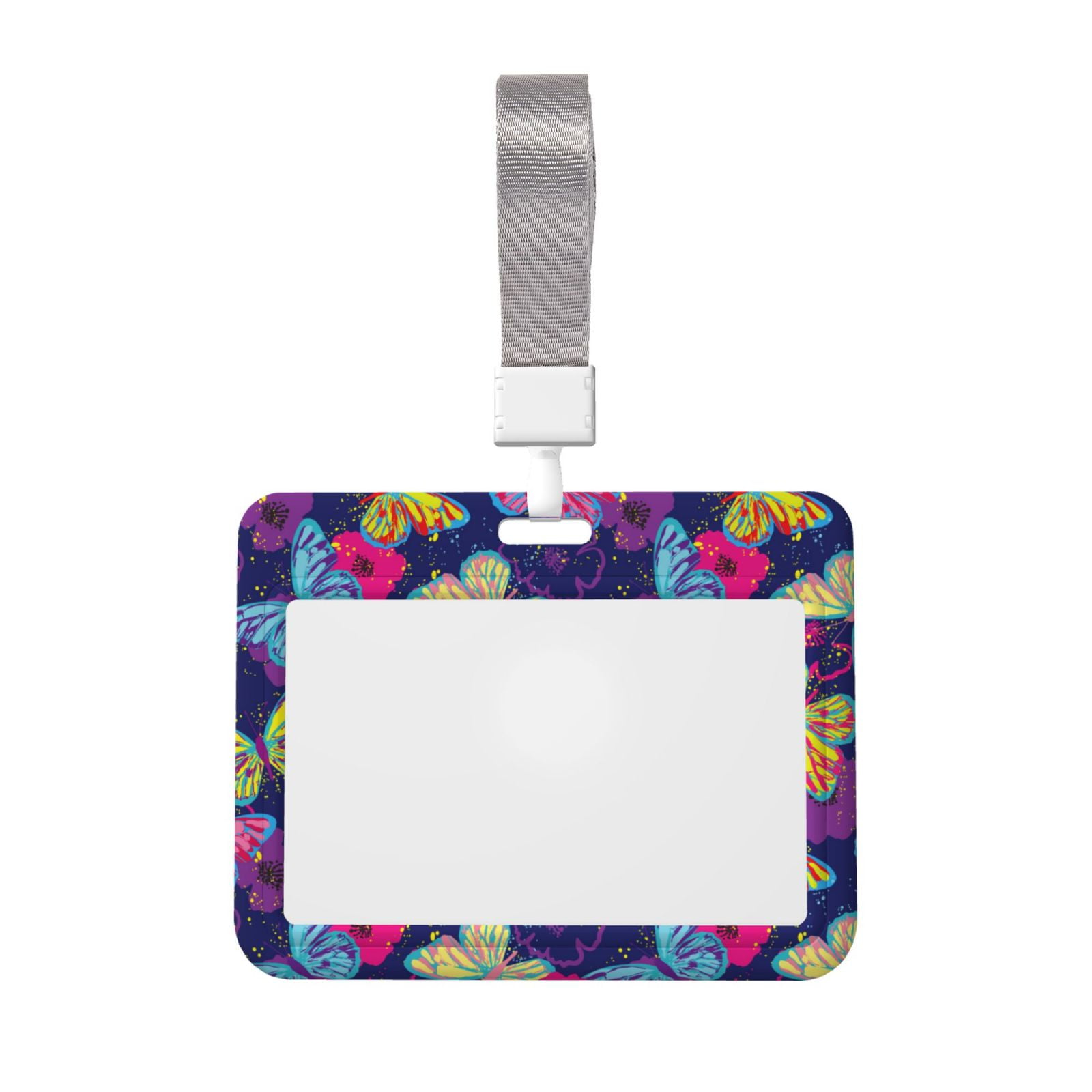 Junzan Paint Butterflies ID Badge Holder with Windows Key Card Work ...