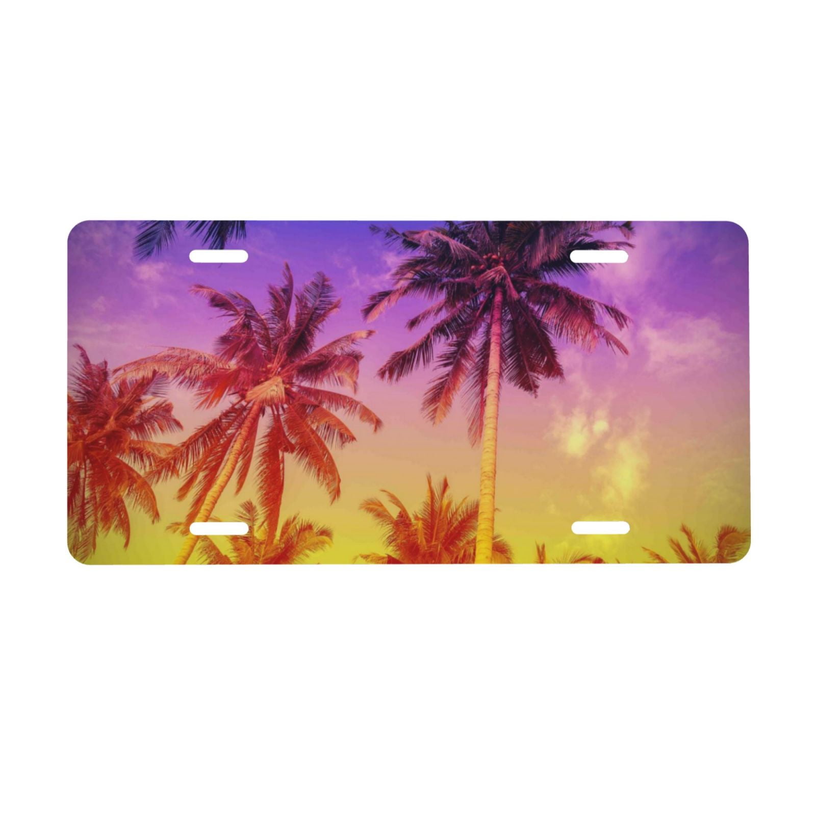 Junzan Palm Trees At Sunset Front License Plate Covers Decorative Car ...