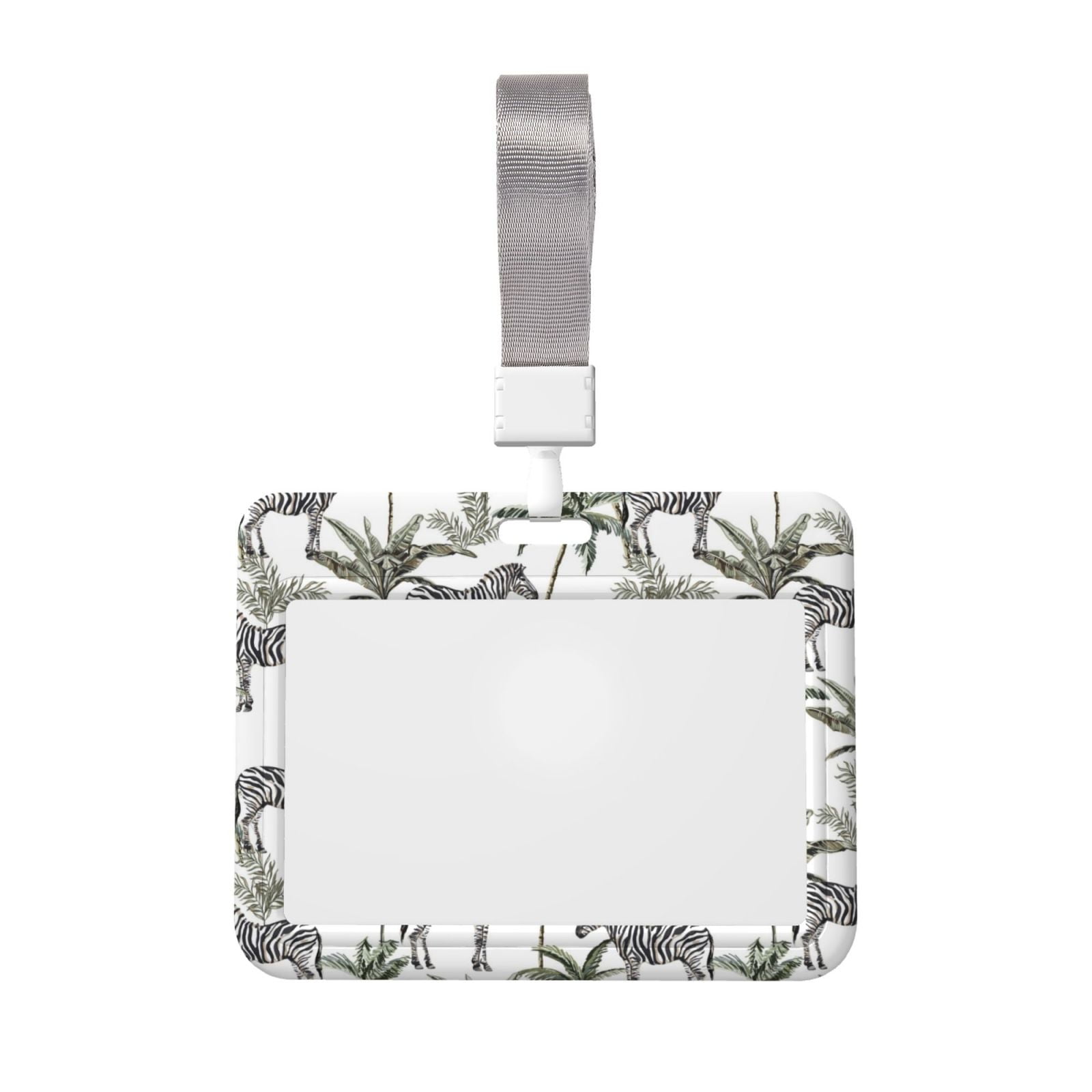 Junzan Palm Trees Zebra ID Badge Holder with Windows Key Card Work ...