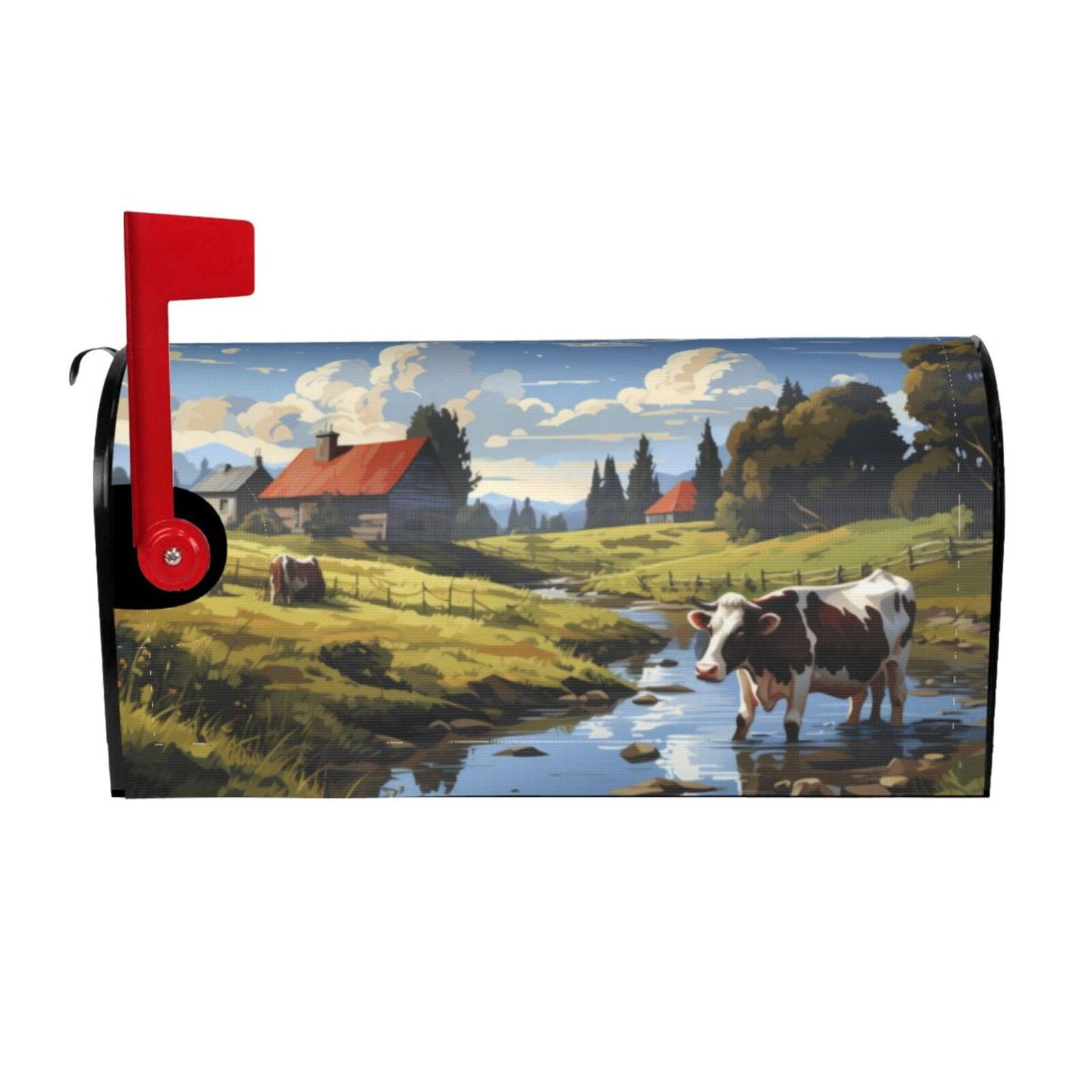 Junzan Pasture Cow A Pattern Mailbox Covers,Magnetic Mailbox Waterproof ...