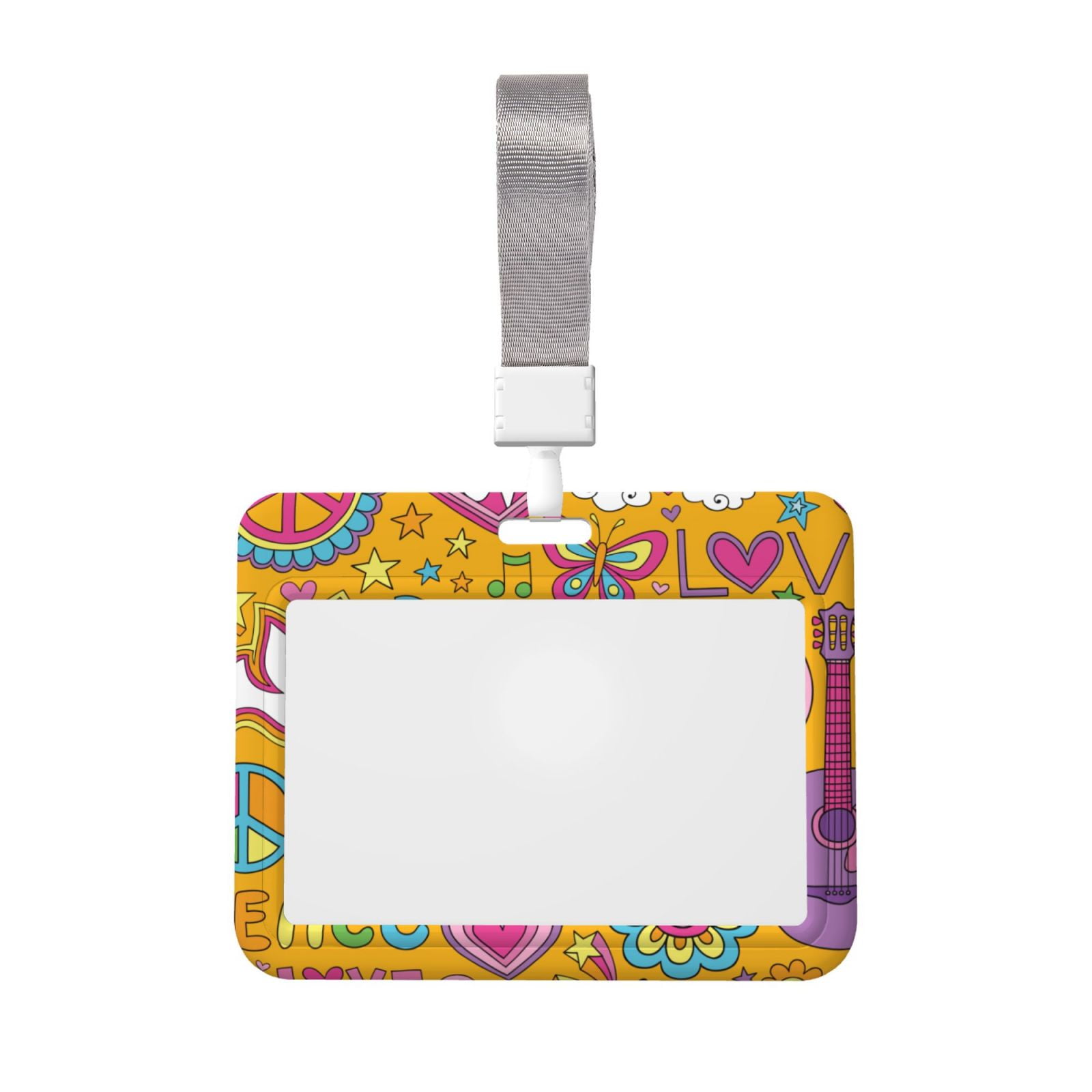 Junzan Peace Love And Dove Flower Power Id Badge Holder With Windows ...