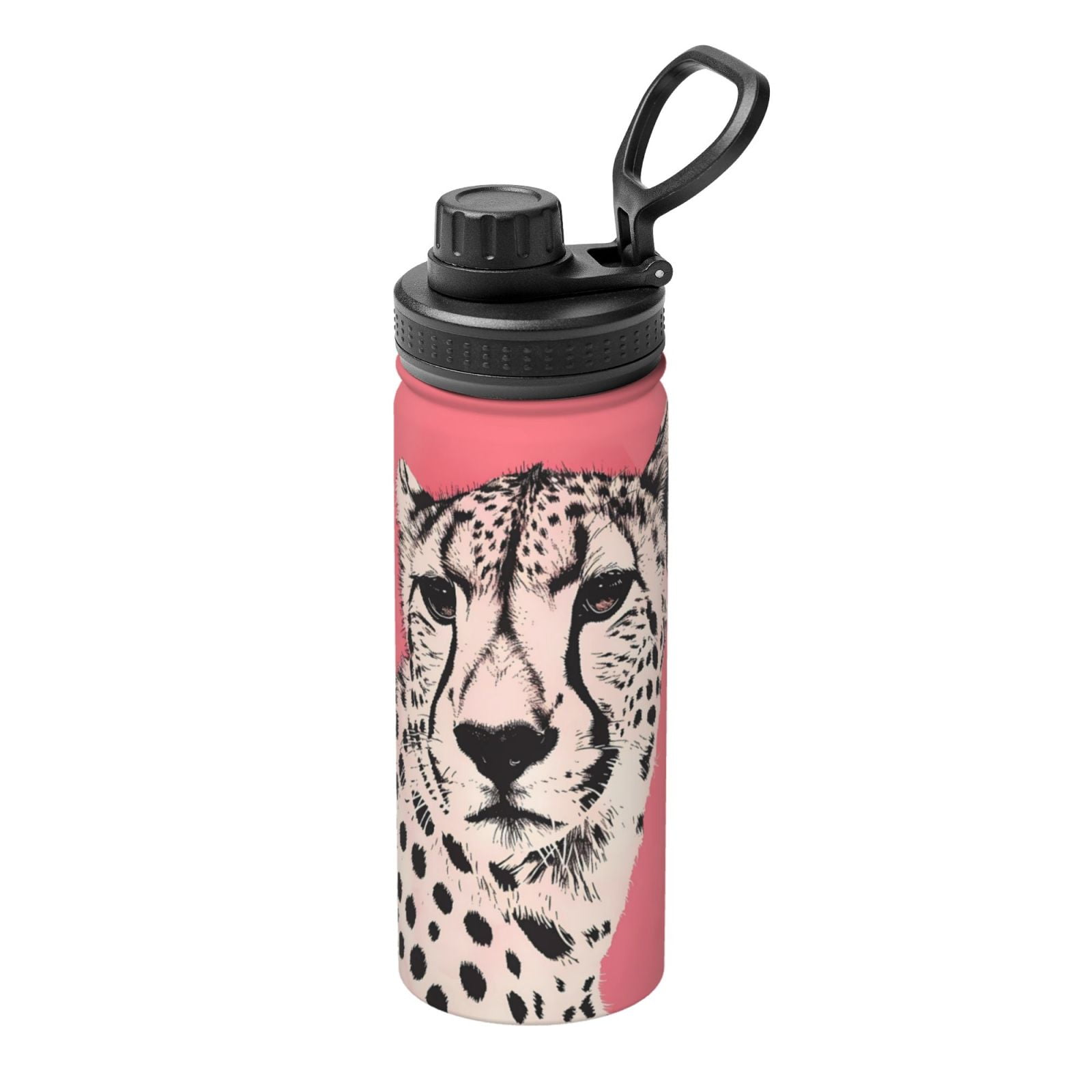 Junzan Pink Cheetah Art Pattern 18OZ Stainless Steel Sports Water Cup ...