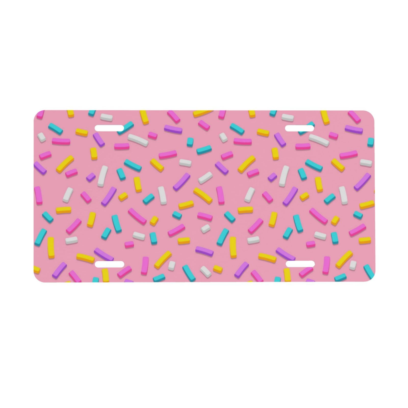 Junzan Pink Donut Front License Plate Covers Decorative Car Metal ...