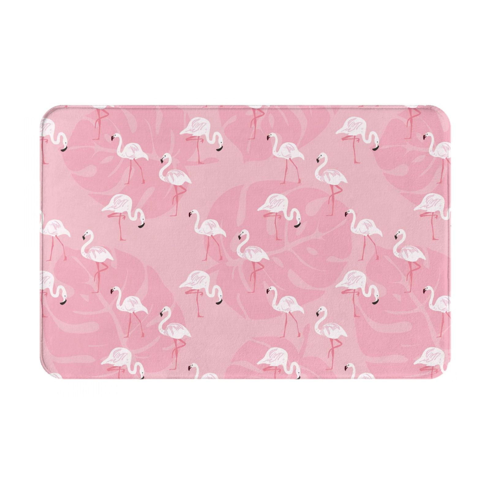 Junzan Pink Flamingos And Flowers Custom Funny Welcome Doormat ...