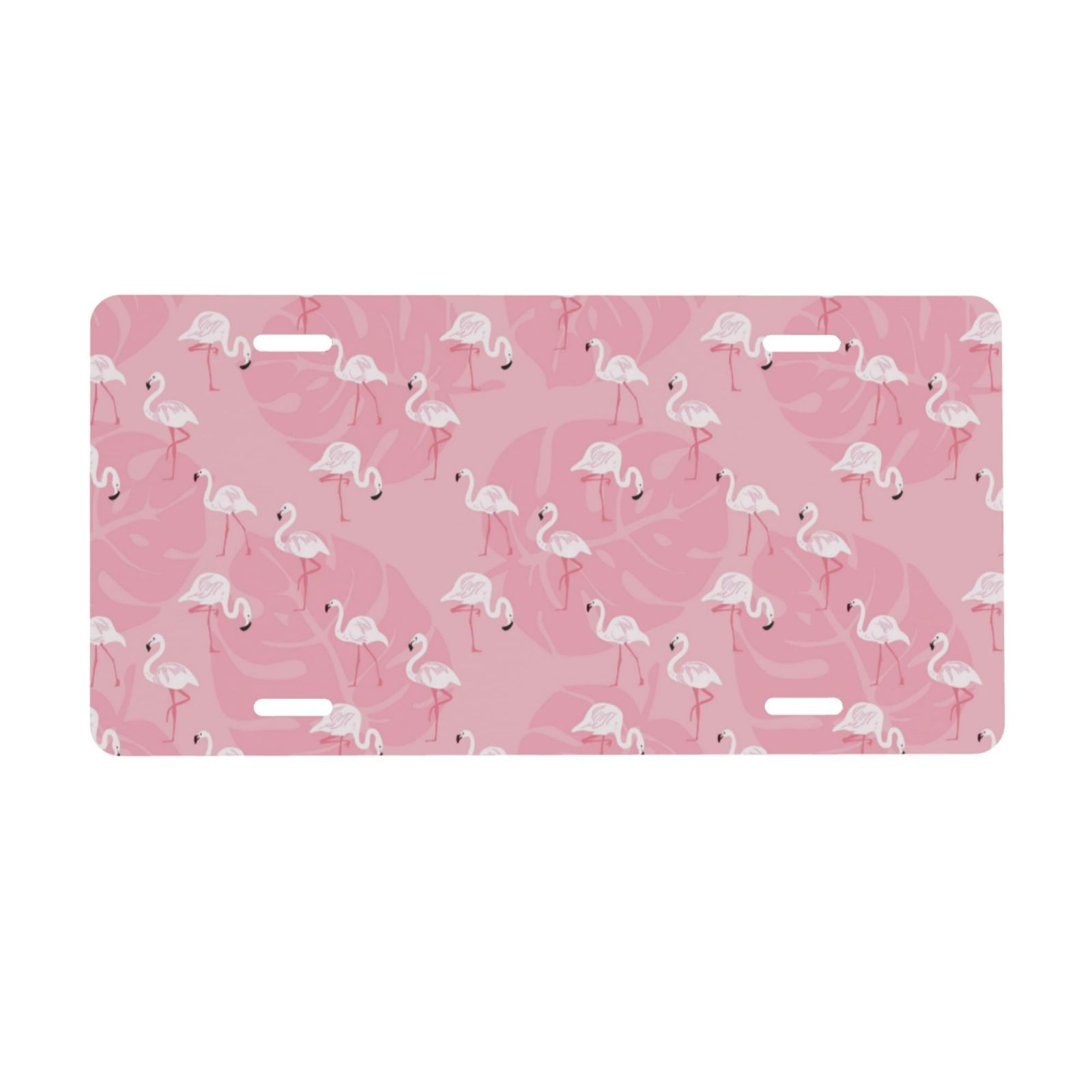 Junzan Pink Flamingos And Flowers Front License Plate Covers Decorative ...