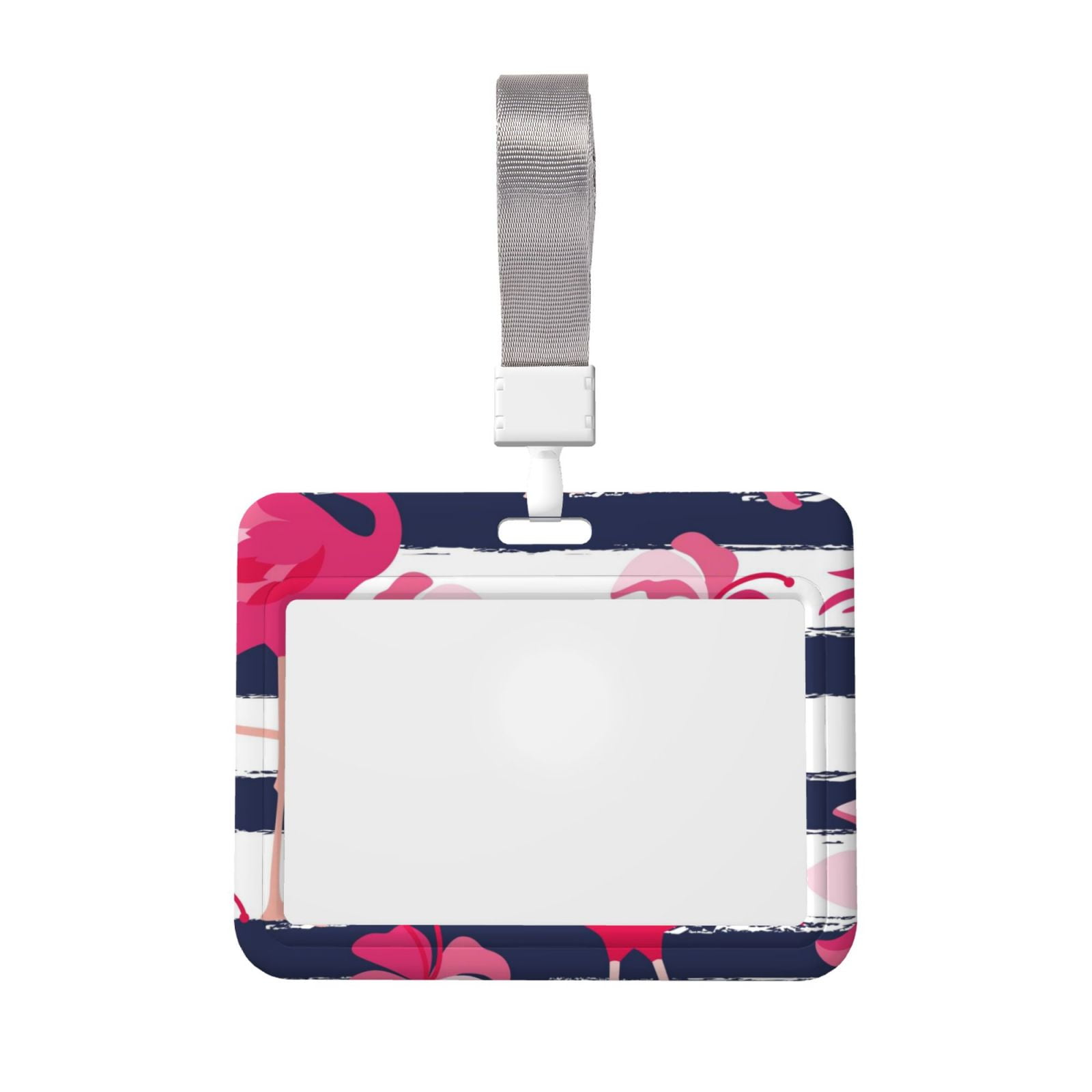 Junzan Pink Flamingos Id Badge Holder With Windows Key Card Work Badge ...