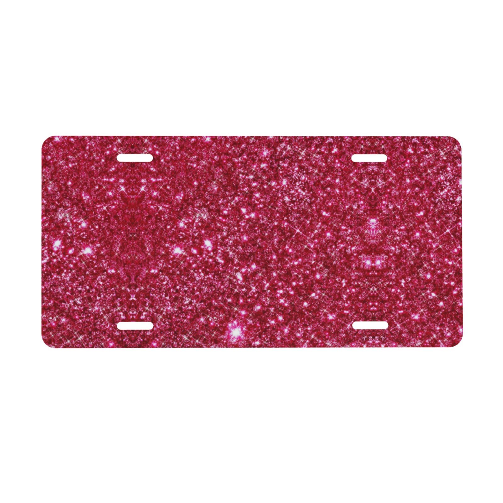Junzan Pink Glitter Front License Plate Covers Decorative Car Metal ...