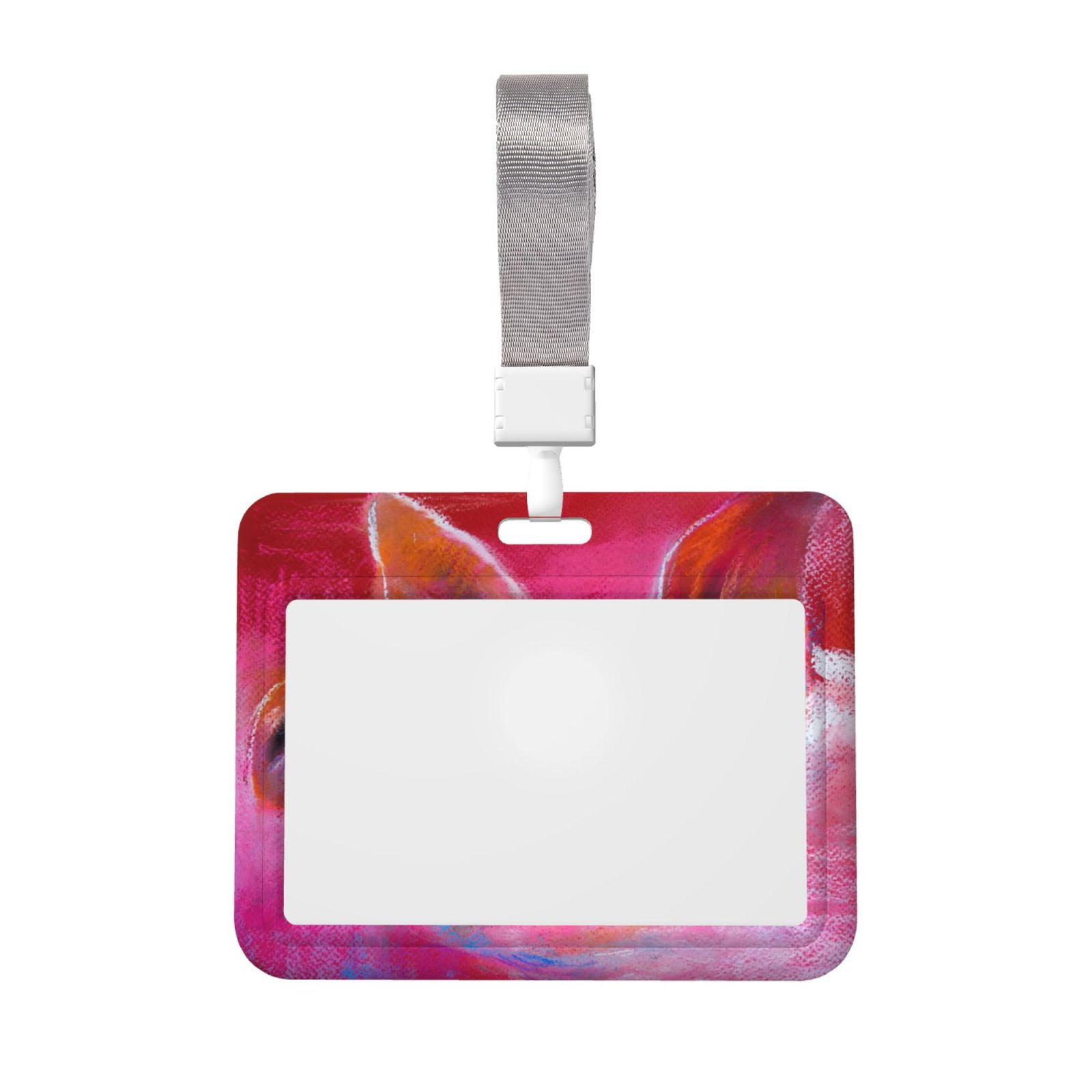 Junzan Pink Pig Id Badge Holder With Windows Key Card Work Badge Sleeve ...