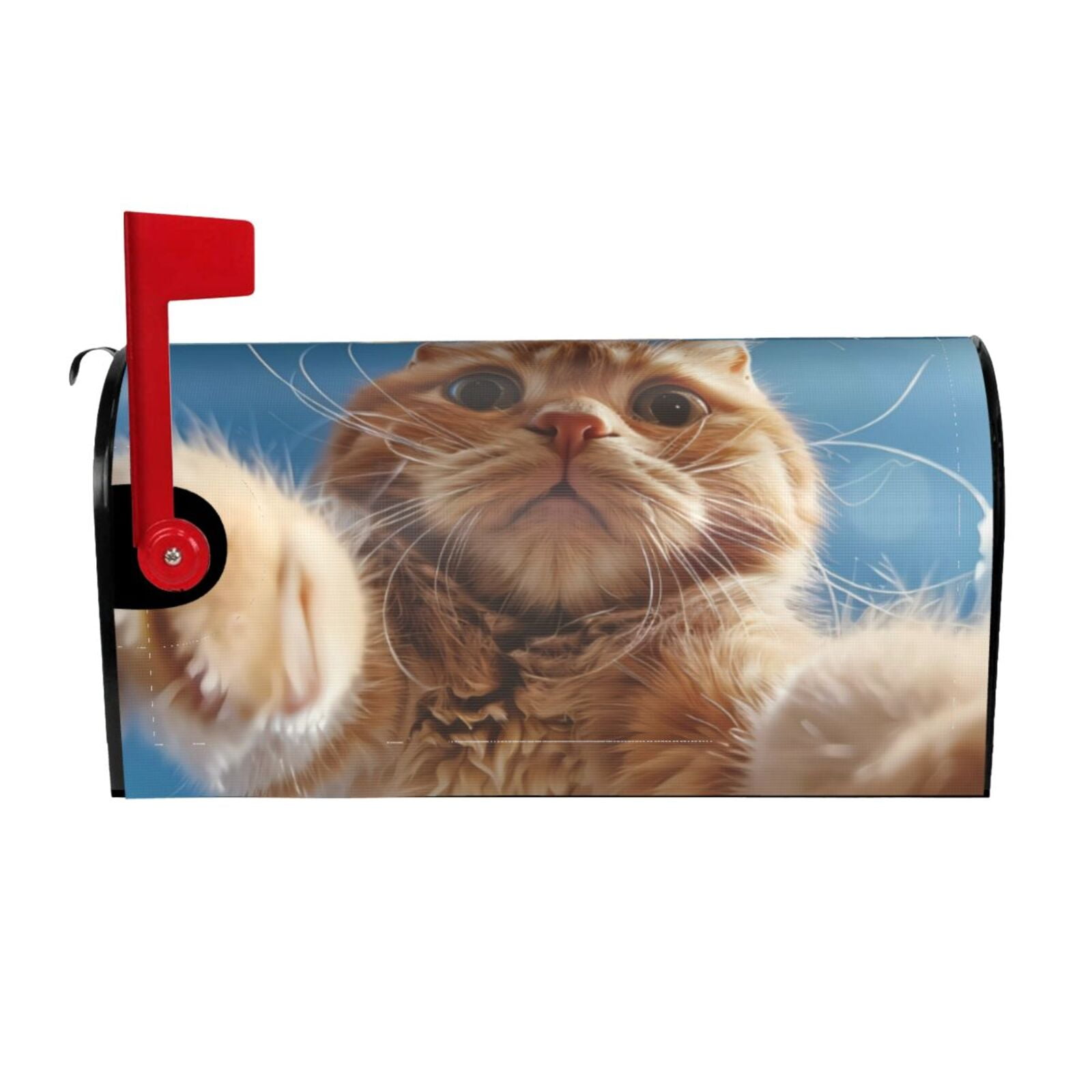 Junzan Playful Cat Fisheye View Pattern Mailbox Covers,Magnetic Mailbox ...