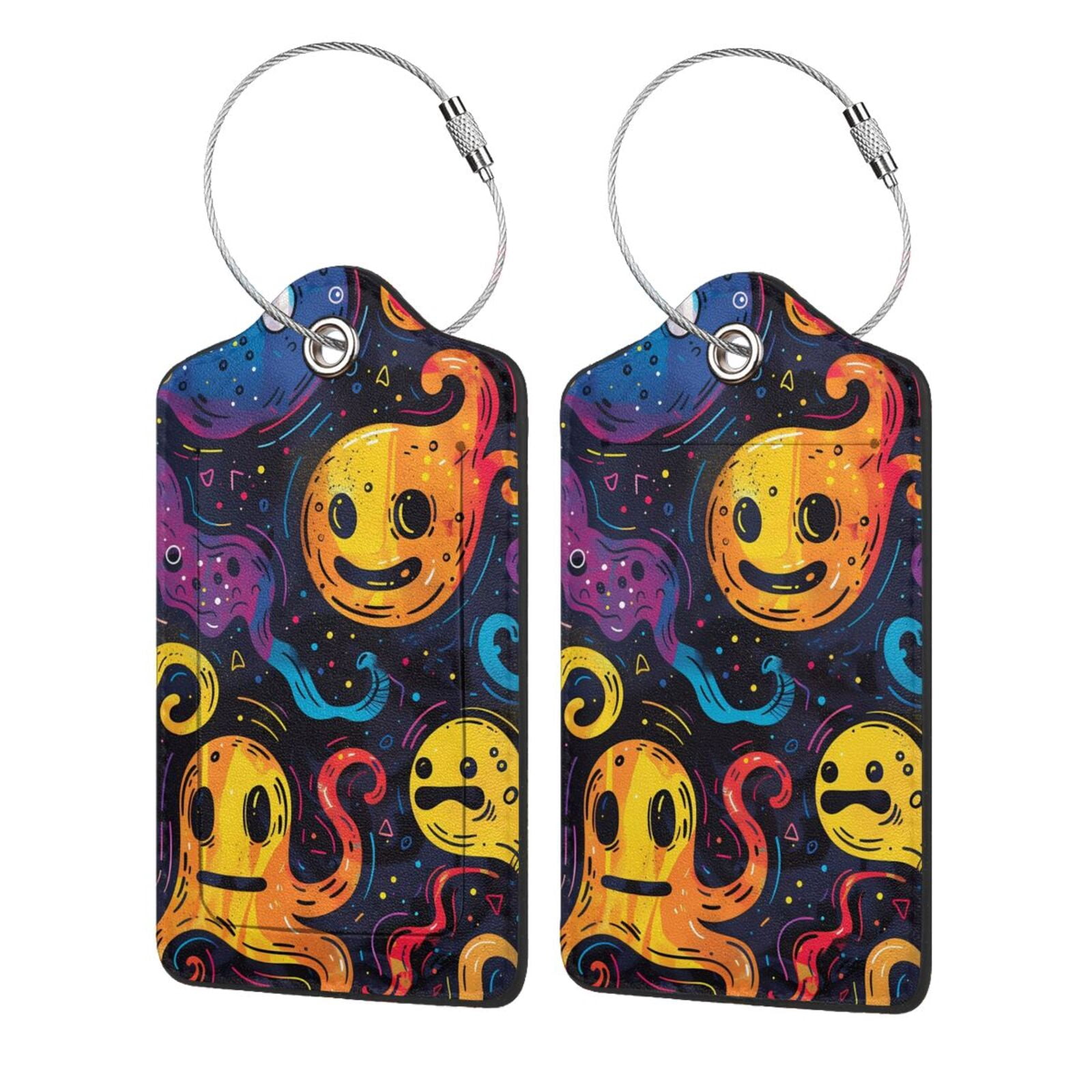 Junzan Playful Ghosts Night Sky for Luggage Tags,Leather Luggage Tags ...