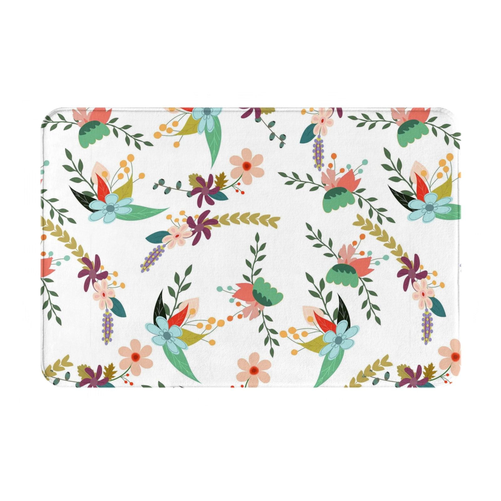 Junzan Pretty Floral With Leaves Custom Funny Welcome Doormat ...