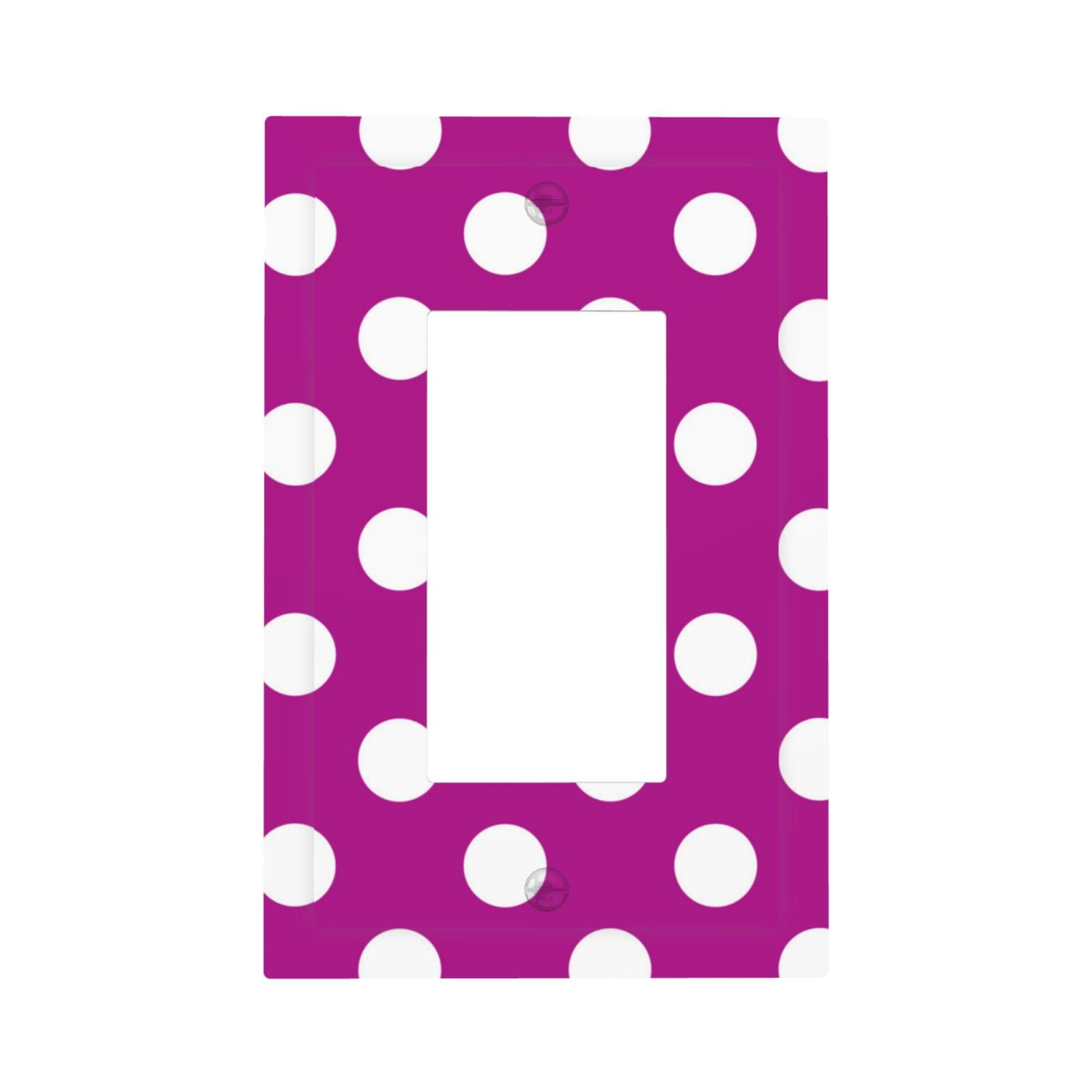 Junzan Purlpe And White Polka Dot for Electrical Outlet Covers, 5" x 3" Electric Receptacle Plug ...