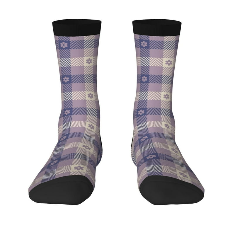 purple gingham socks