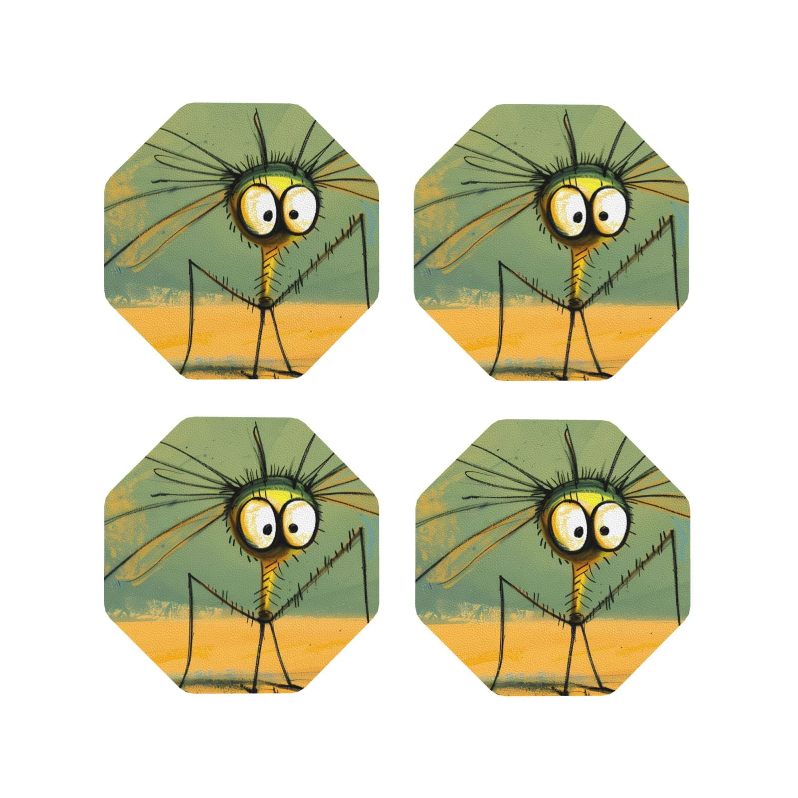 Junzan Quirky Cartoon 123 Print Coasters for Drinks - Leather Coasters ...