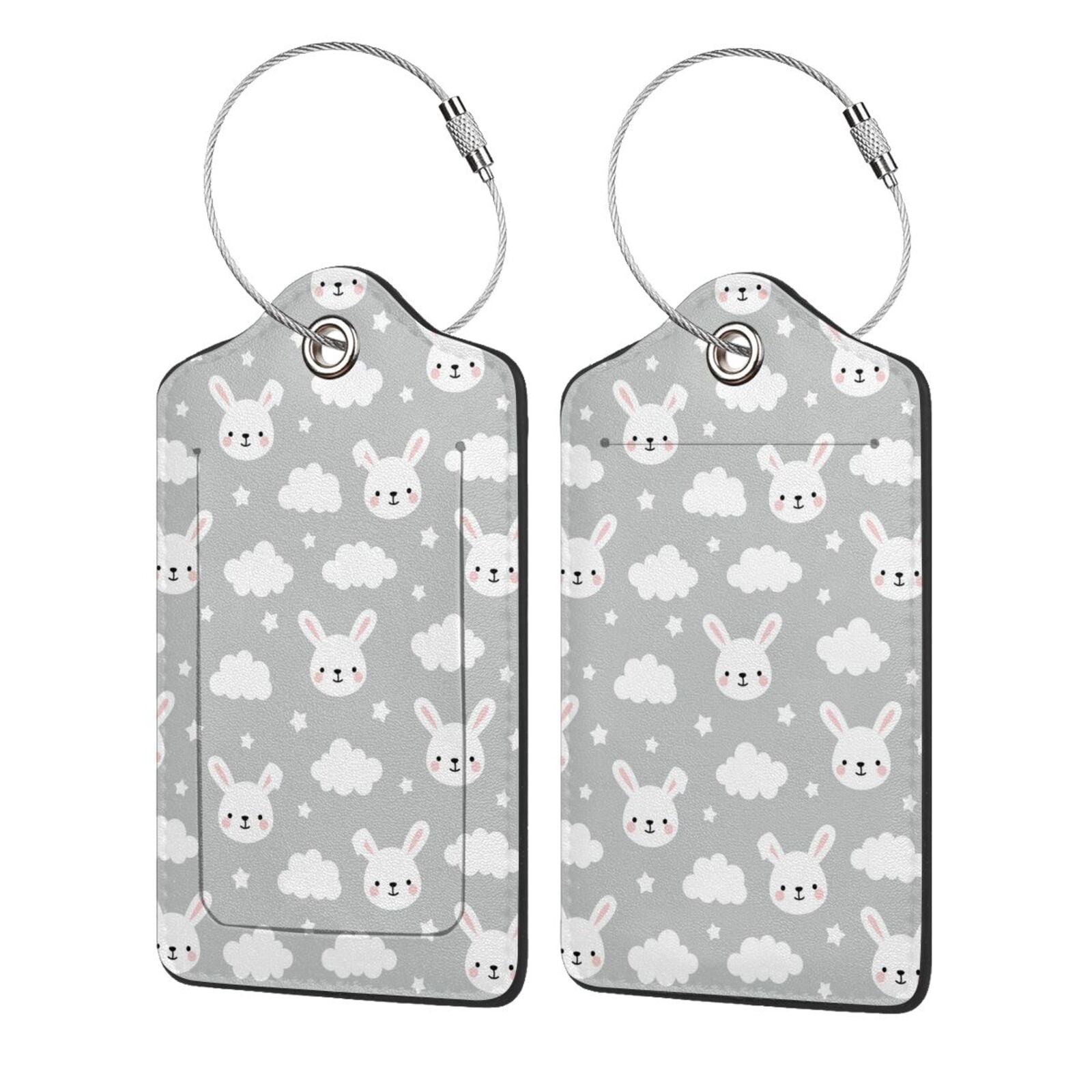 Junzan Rabbit And Cloud for Luggage Tags,Leather Luggage Tags for ...