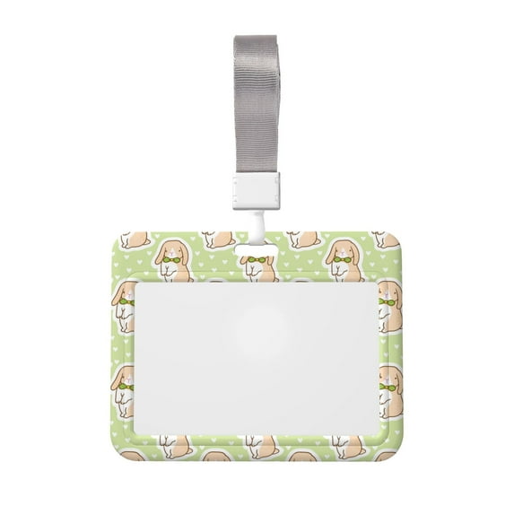 Junzan Rabbit With Tie ID Badge Holder with Windows Key Card Work Badge ...