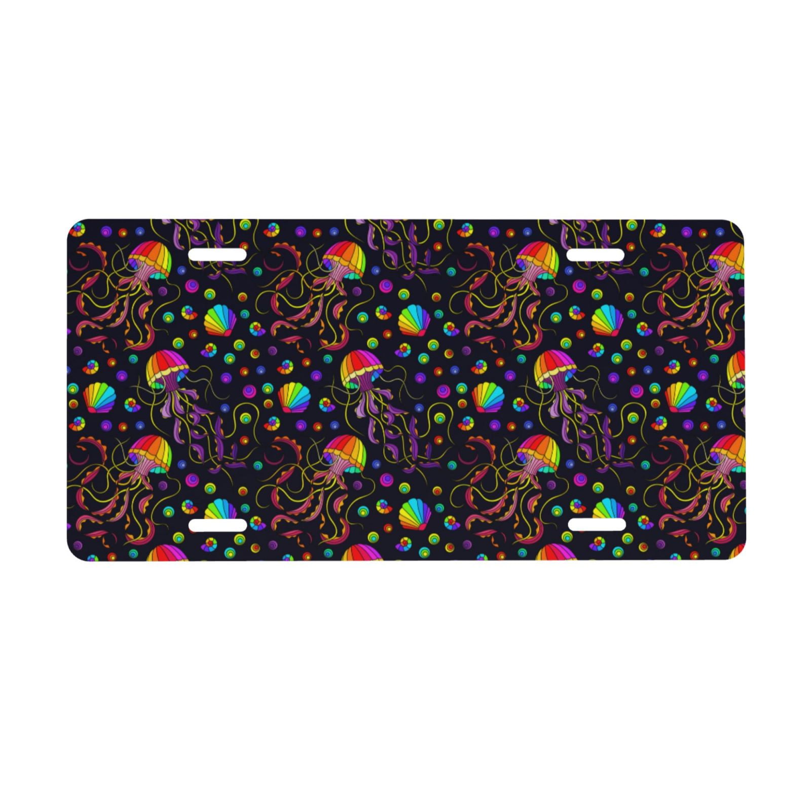 Junzan Rainbow Jellyfishes Front License Plate Covers Decorative Car ...