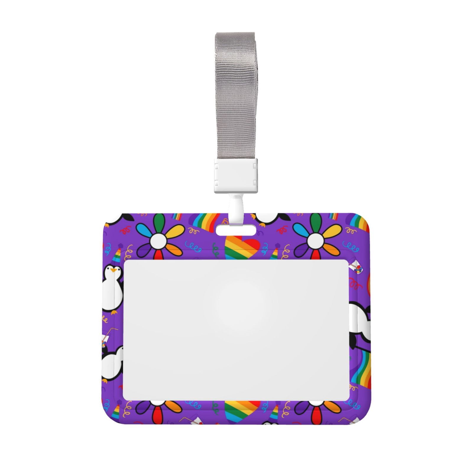 Junzan Rainbow Lgbt Penguin ID Badge Holder with Windows Key Card Work ...