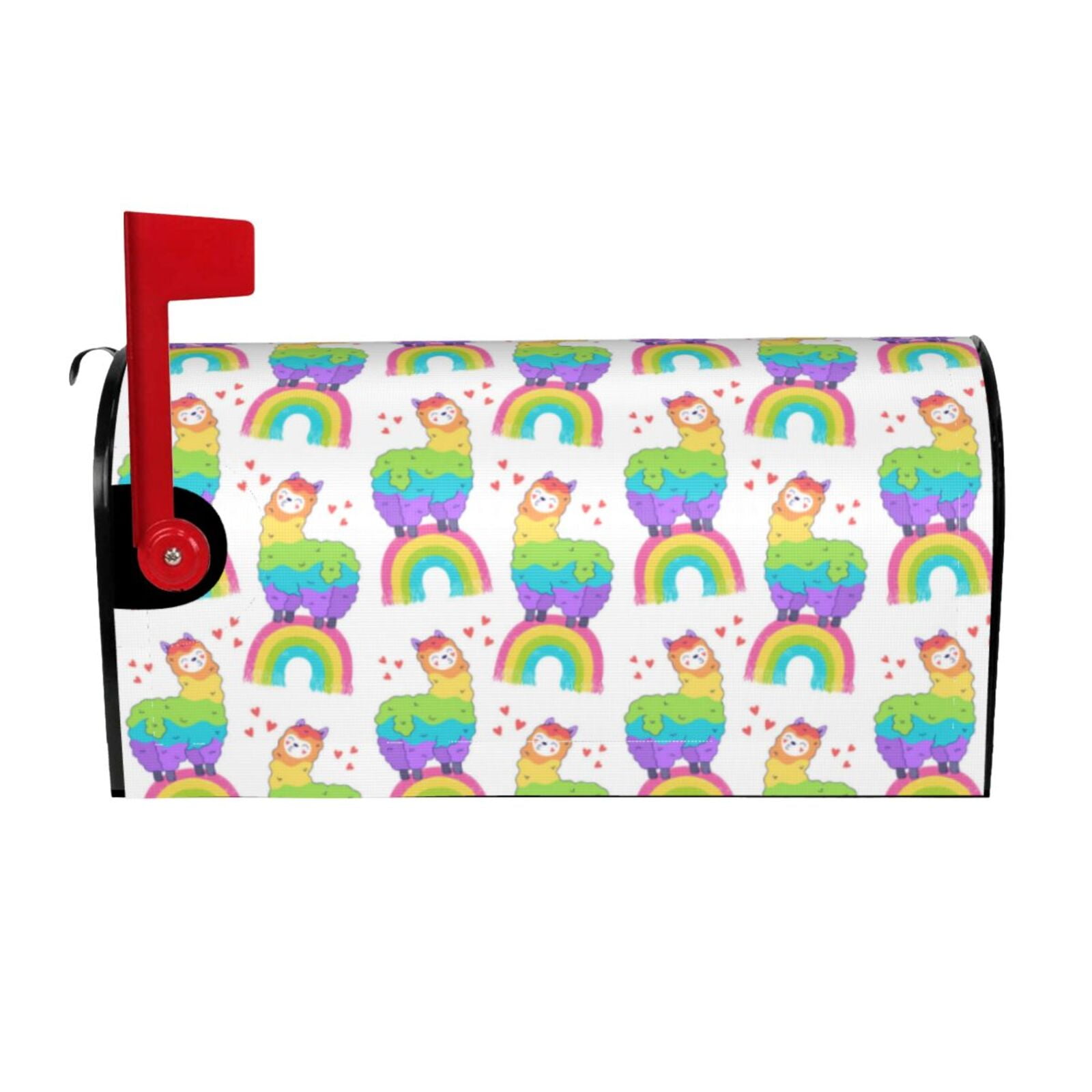 Junzan Rainbow Llama Pattern Mailbox Covers,Magnetic Mailbox Waterproof ...