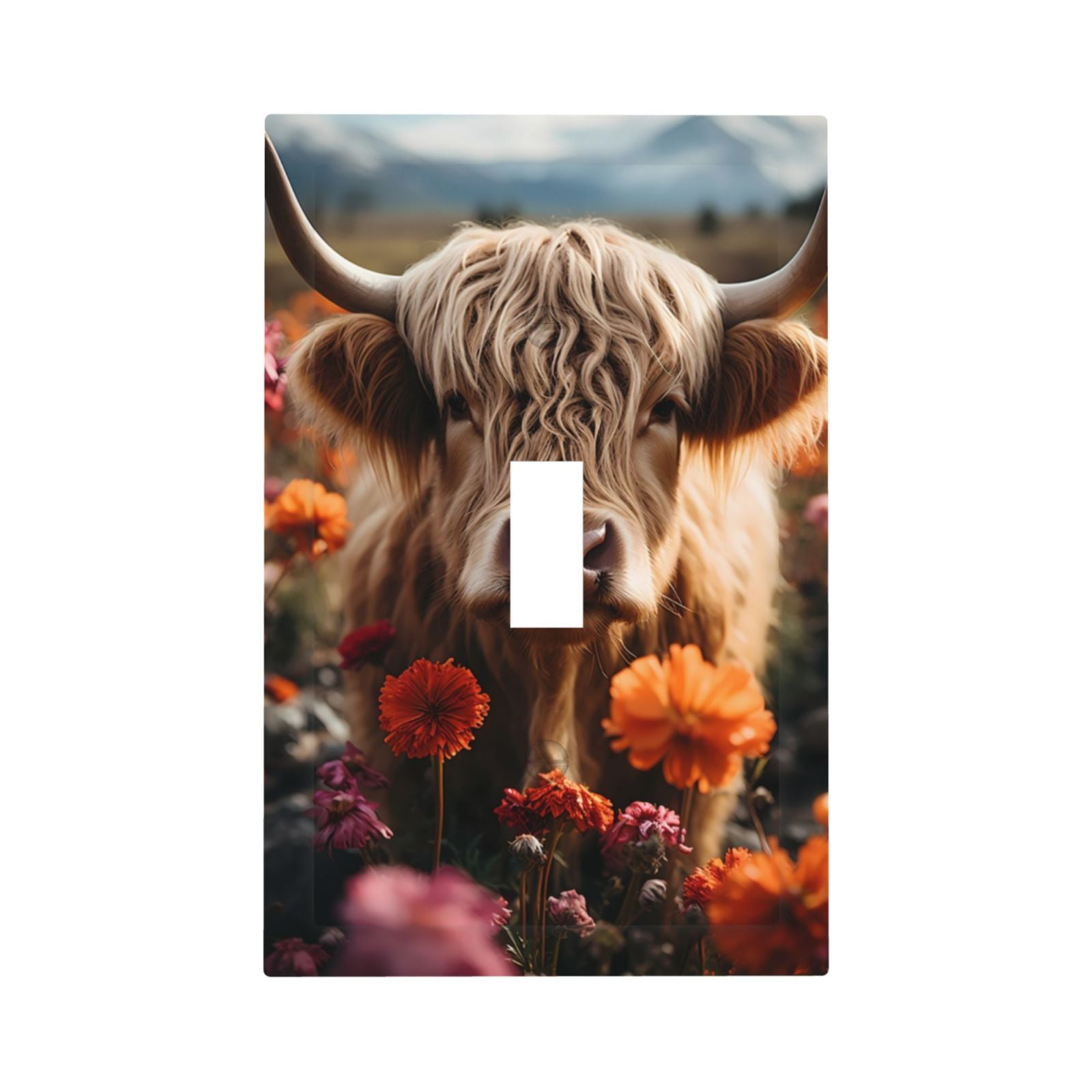 Junzan Realistic Flower Cow for Electrical Outlet Covers, 5" x 3 ...