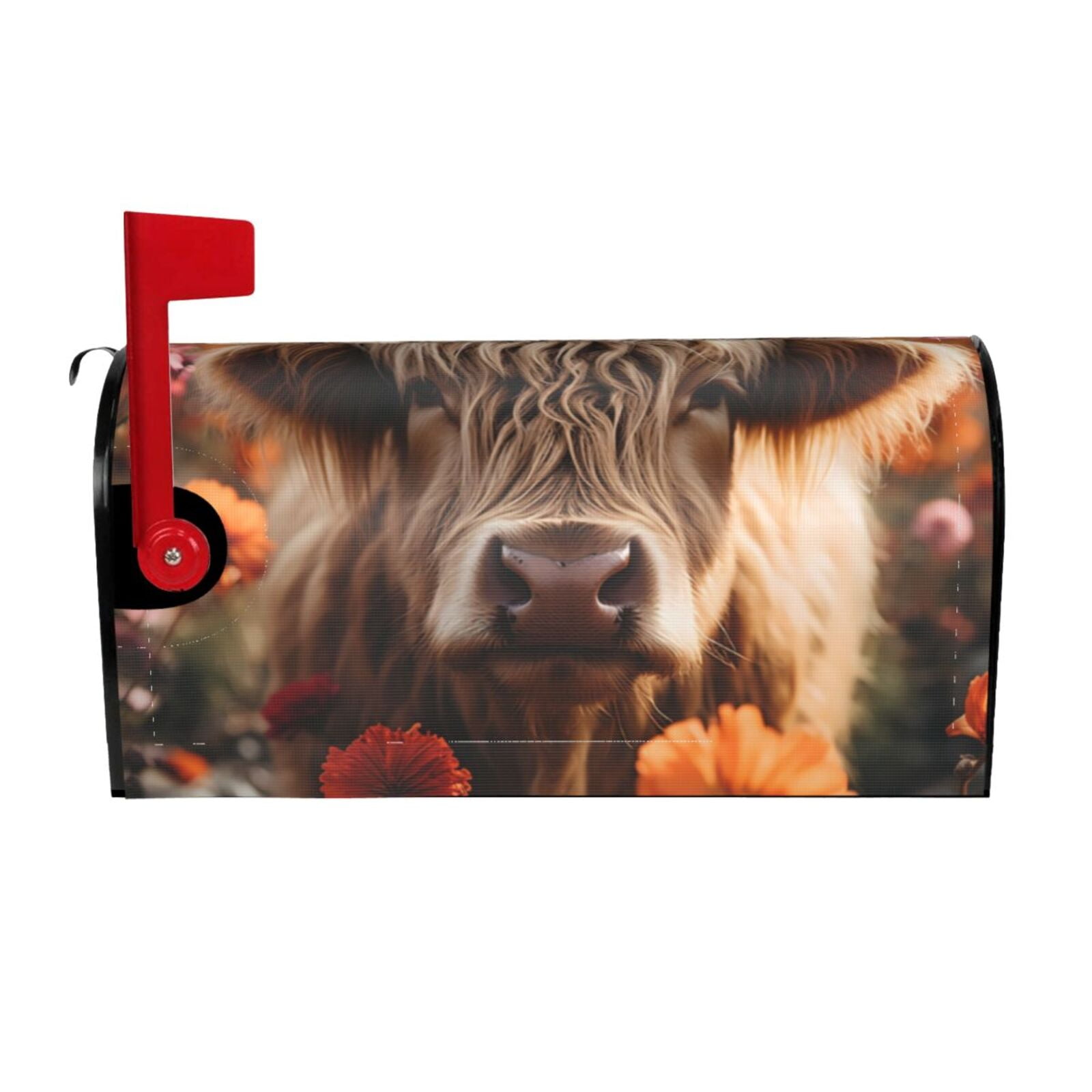 Junzan Realistic Flower Cow Pattern Mailbox Covers,Magnetic Mailbox ...