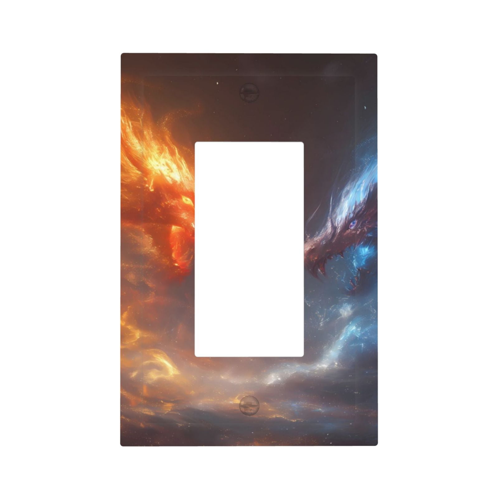 Junzan Red And Blue Fire Dragon D for Electrical Outlet Covers, 5" x 3 ...
