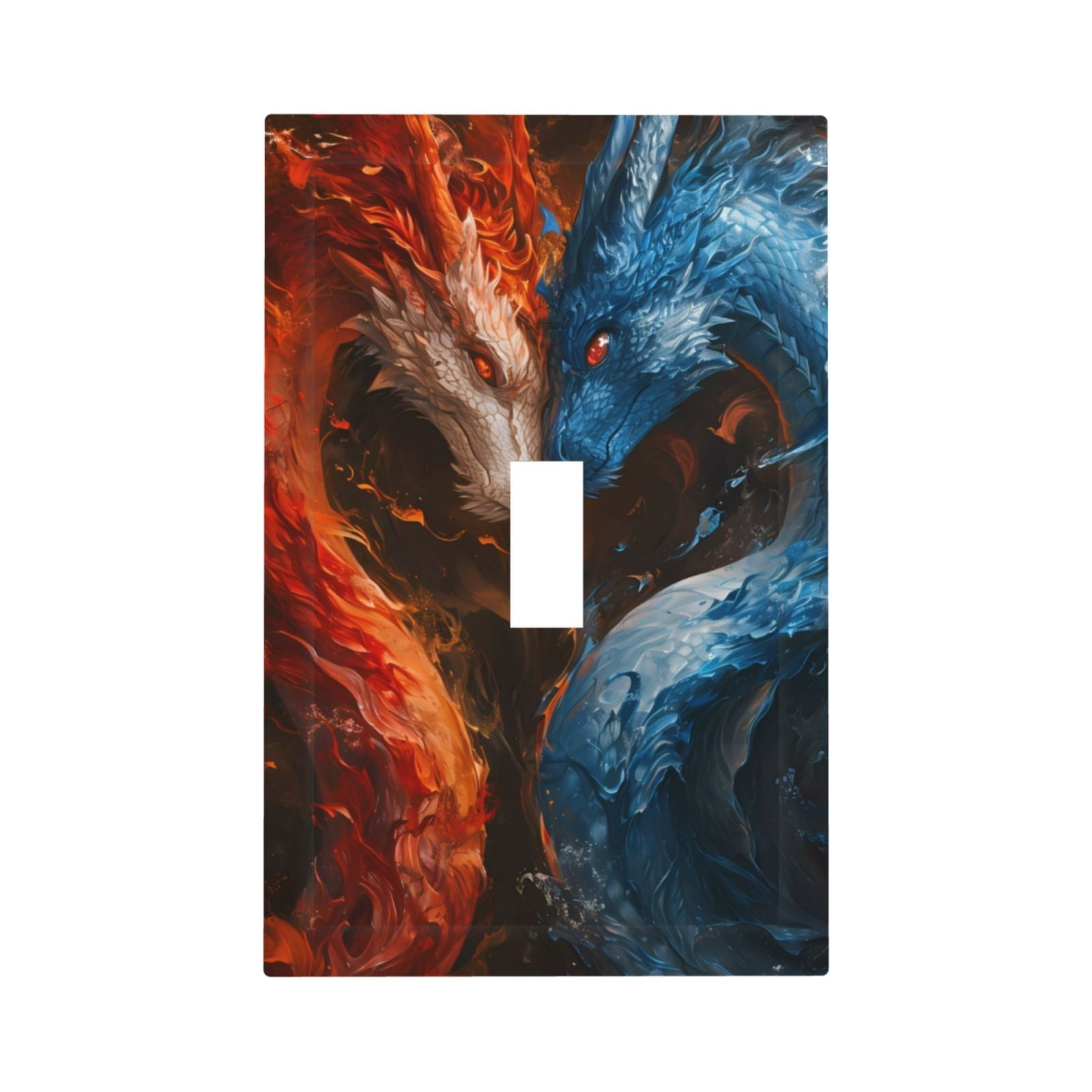 Junzan Red And Blue Fire Dragon F for Electrical Outlet Covers, 5" x 3 ...