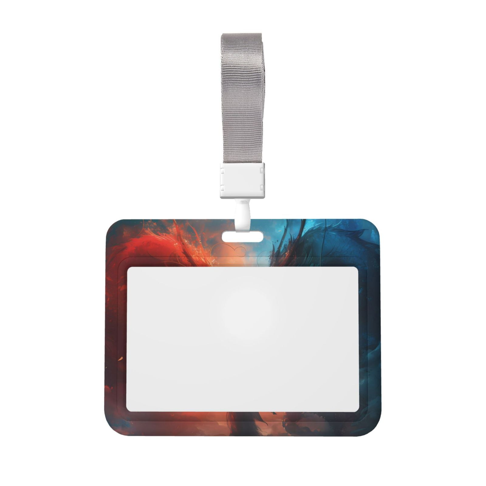 Junzan Red And Blue Sky Dragon ID Badge Holder with Windows Key Card ...