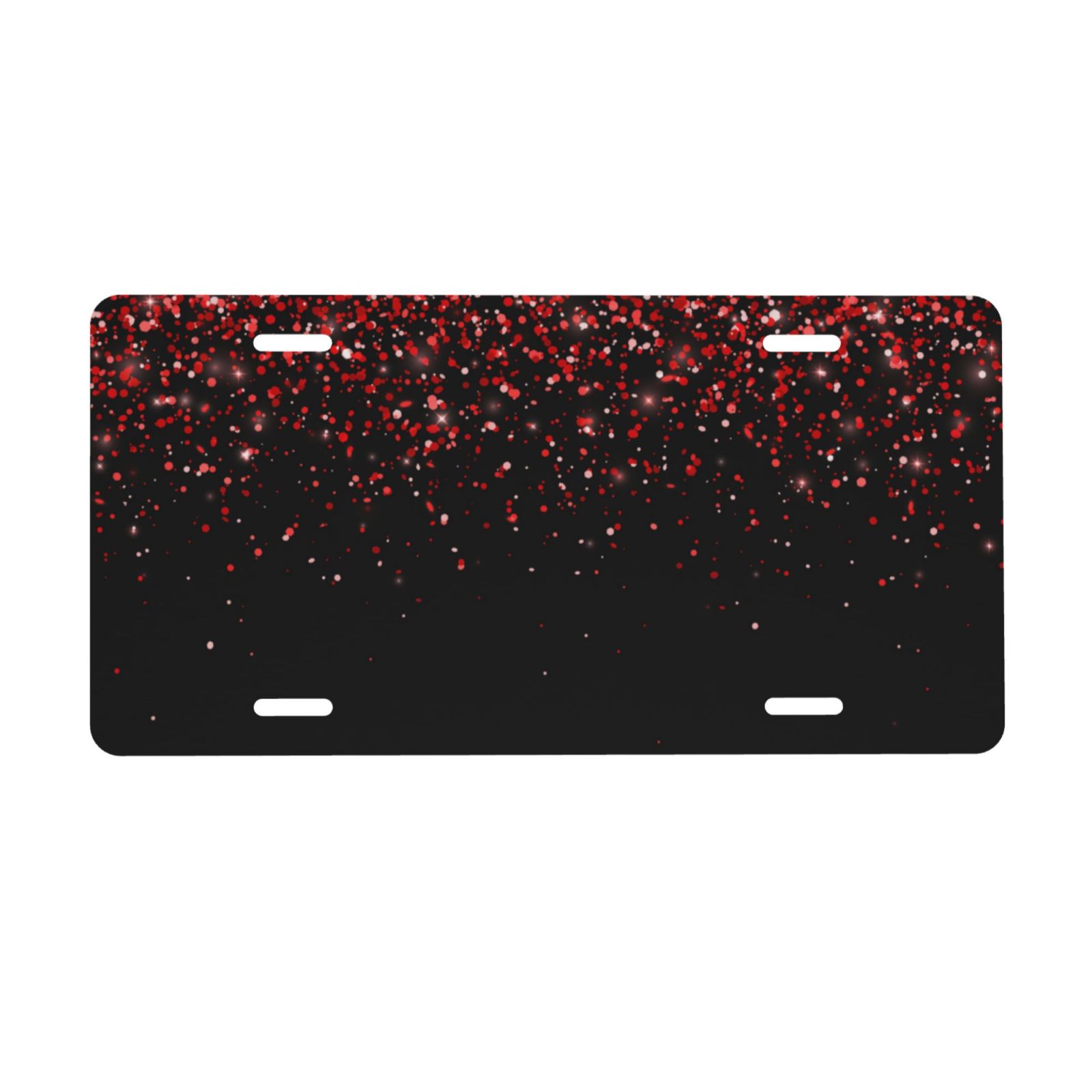 Junzan Decorative Front License Plate Covers, Red Glitter, Car Metal ...