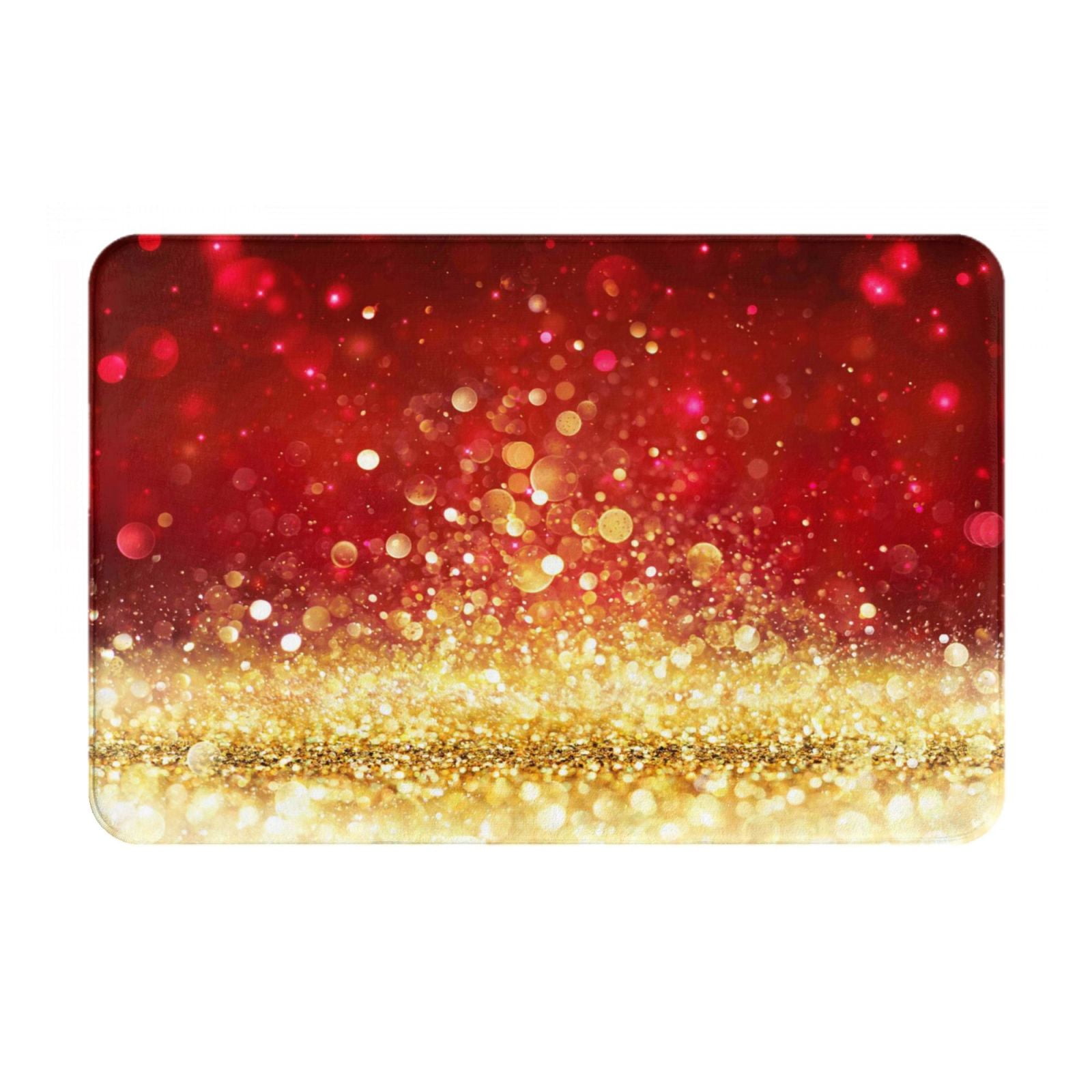 Junzan Red Gold Glitter Custom Funny Welcome Doormat Personalized Door ...