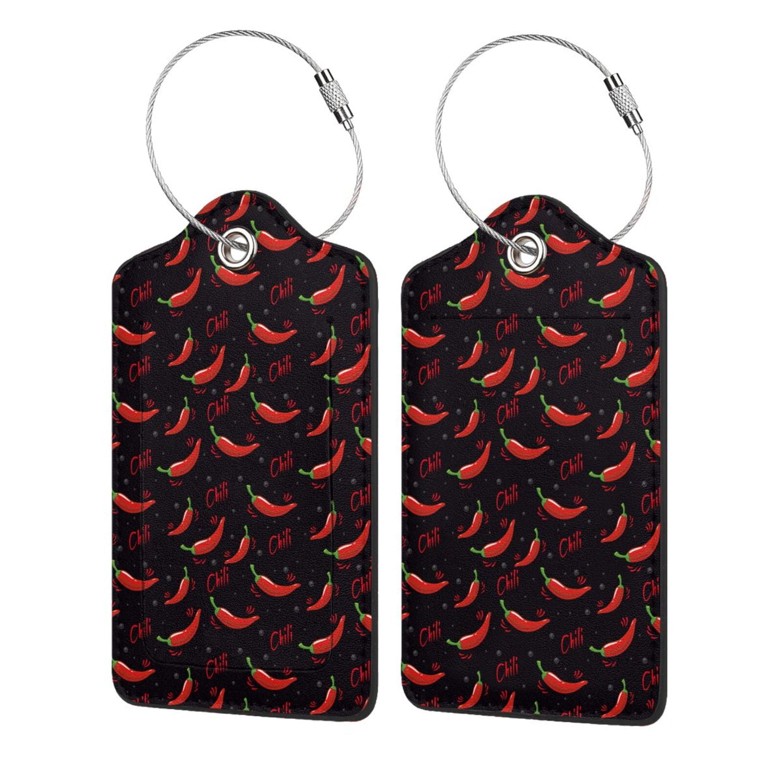 Junzan Red Hot Chili for Luggage Tags,Leather Luggage Tags for ...
