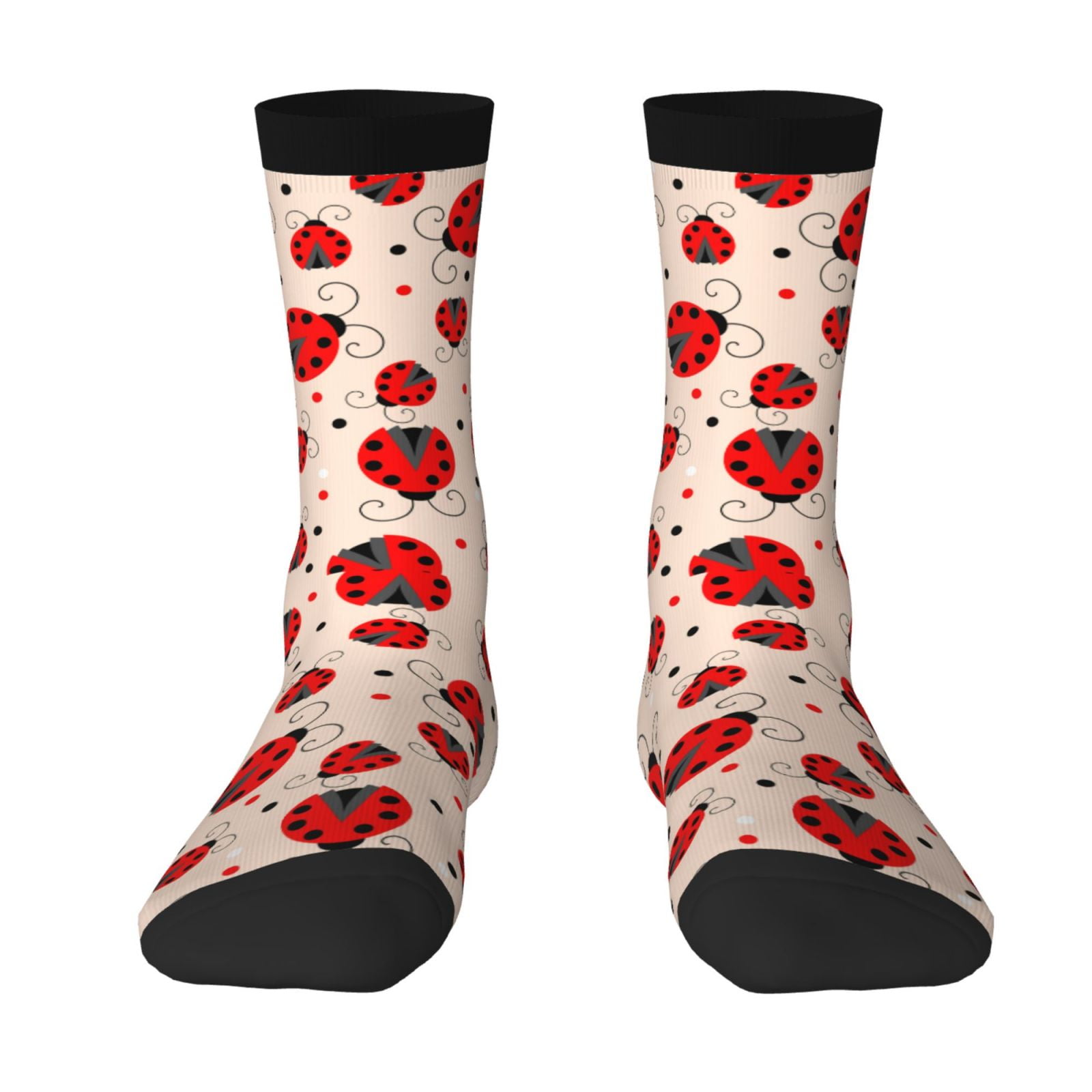 Junzan Red Ladybug Mens Funny Socks For Men Women Colorful Fun Novelty ...