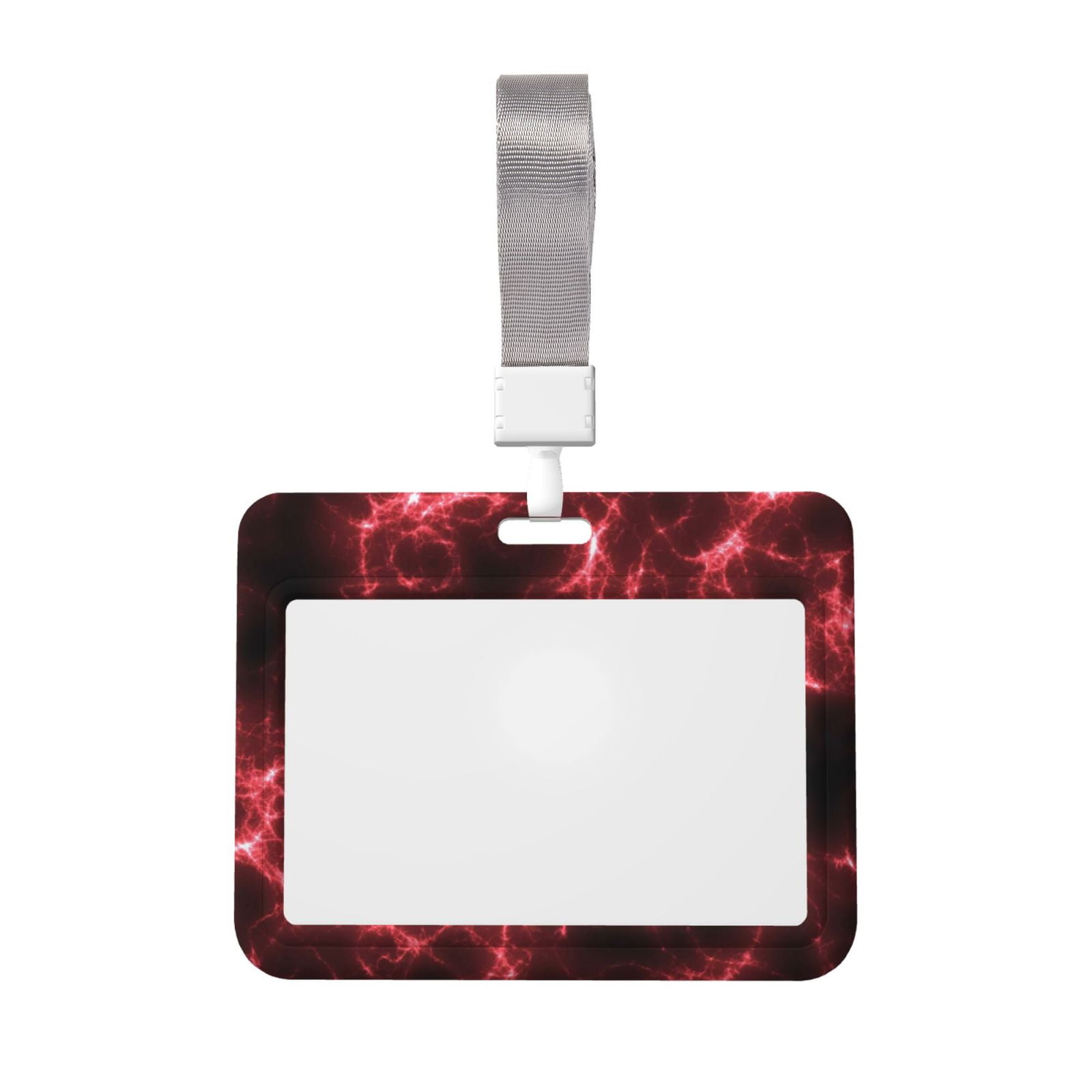 Junzan Red Line Id Badge Holder With Windows Key Card Work Badge Sleeve ...