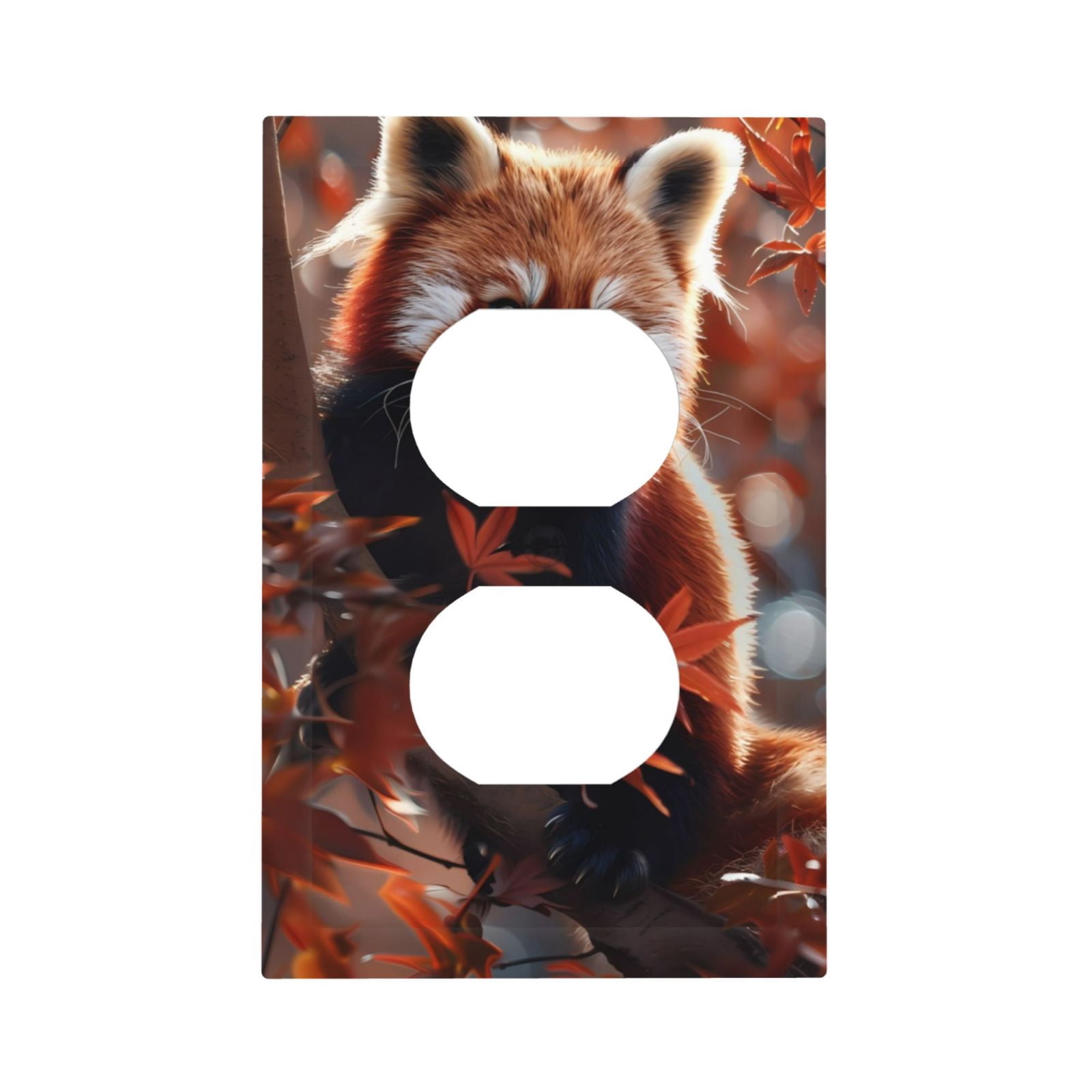 Junzan Red Panda Autumn Branches for Electrical Outlet Covers, 5" x 3 ...