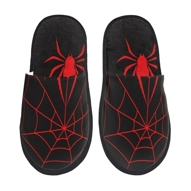 Junzan Red Spider Fuzzy Feet Slippers for Women,House Shoes Non Slip ...