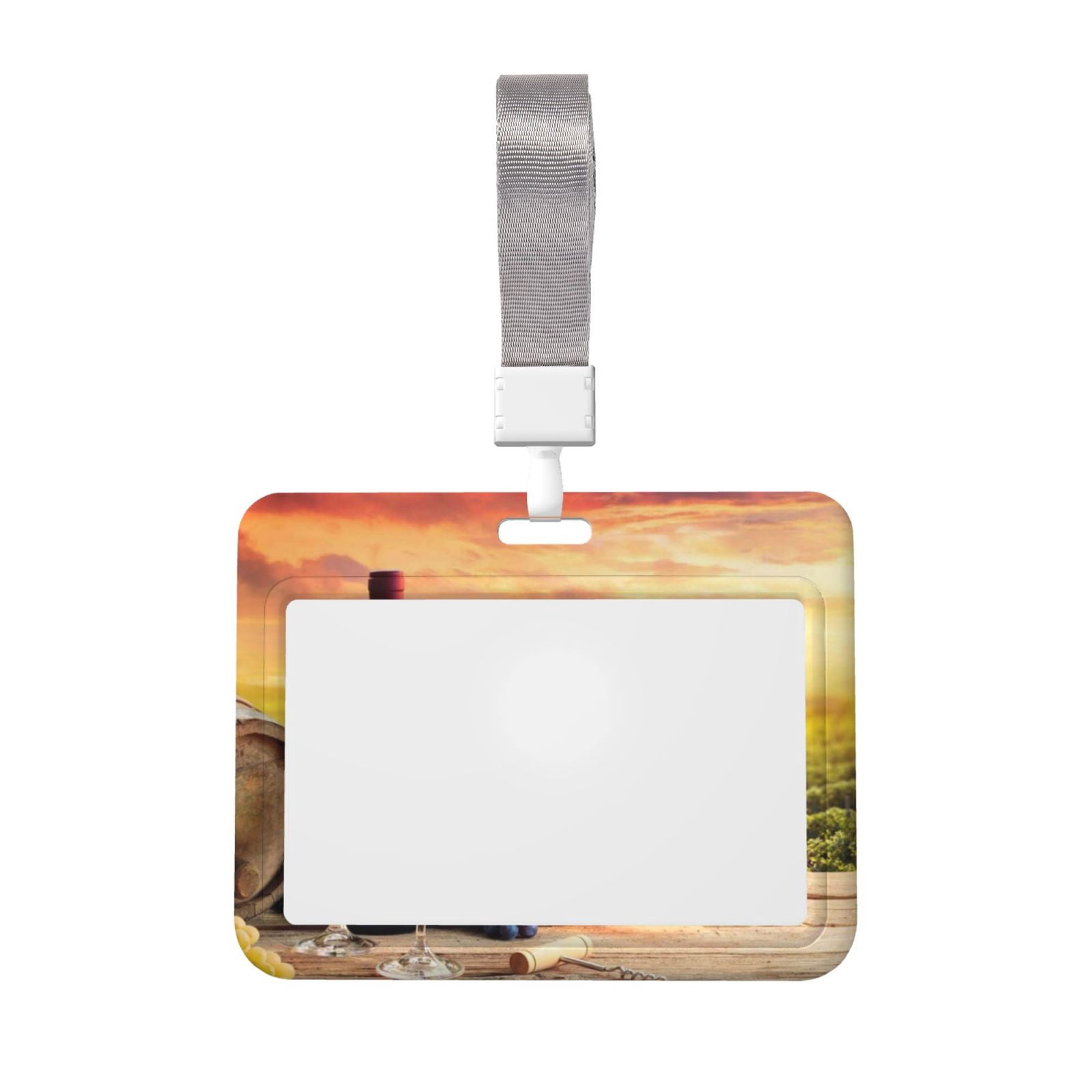 Junzan Red Wine Glasses Id Badge Holder With Windows Key Card Work ...
