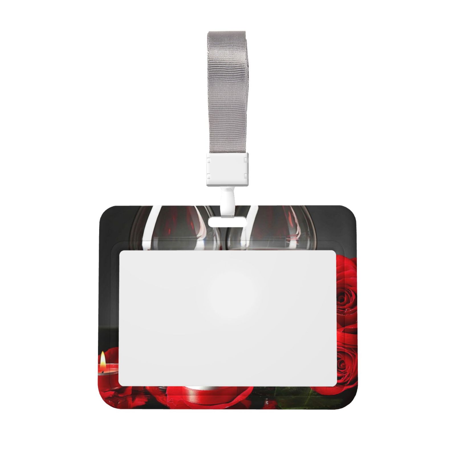 Junzan Red Wine Rose Id Badge Holder With Windows Key Card Work Badge ...