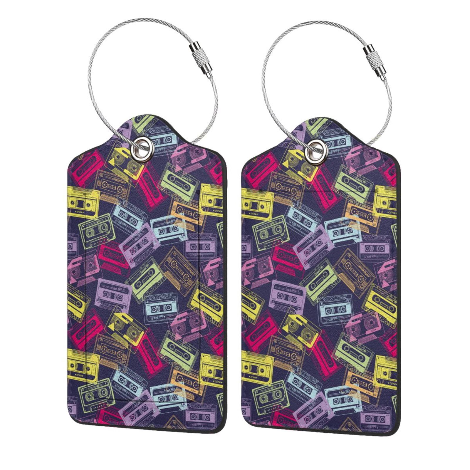 Junzan Retro Cassette Music for Luggage Tags,Leather Luggage Tags for ...