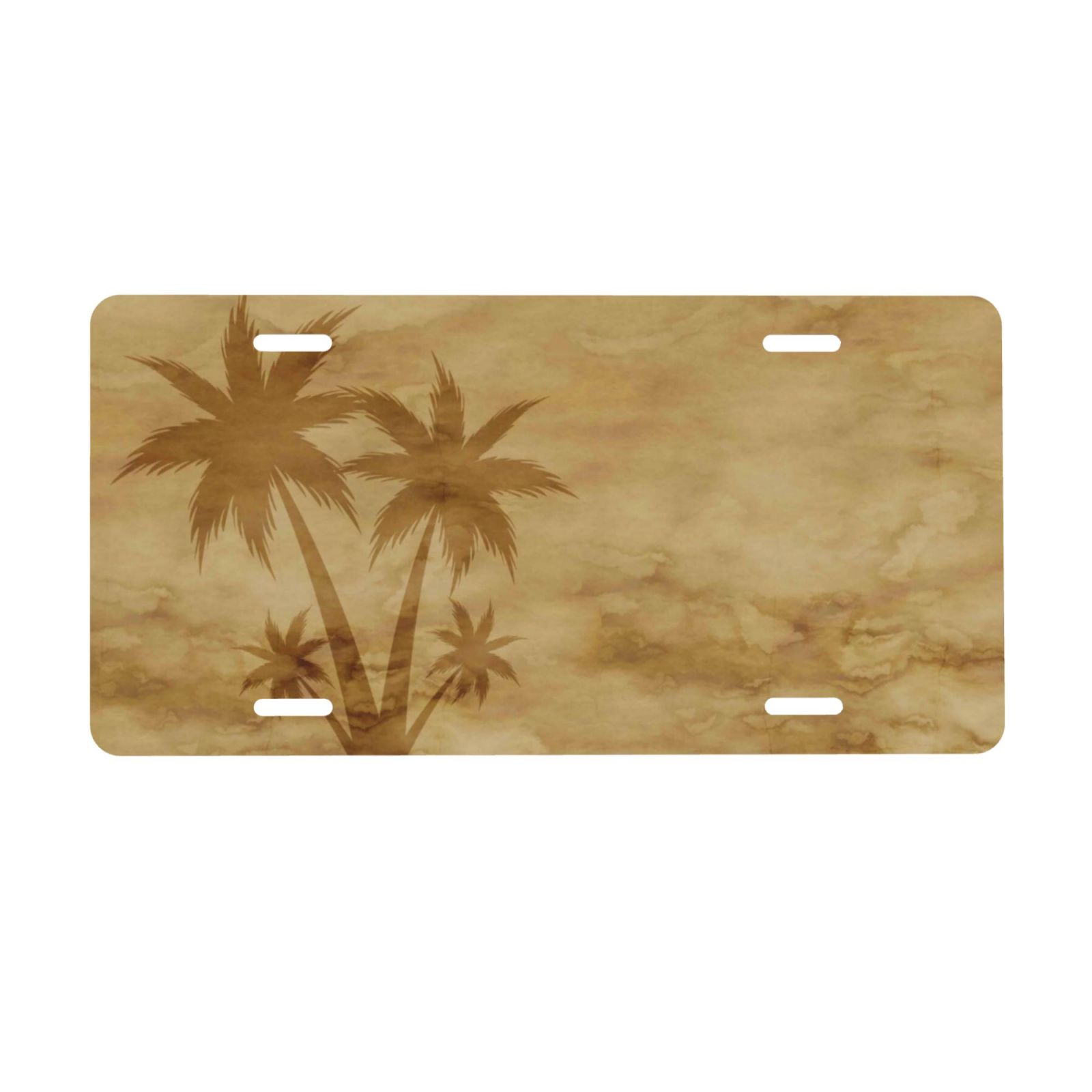 Junzan Retro Palm Tree Front License Plate Covers Decorative Car Metal ...