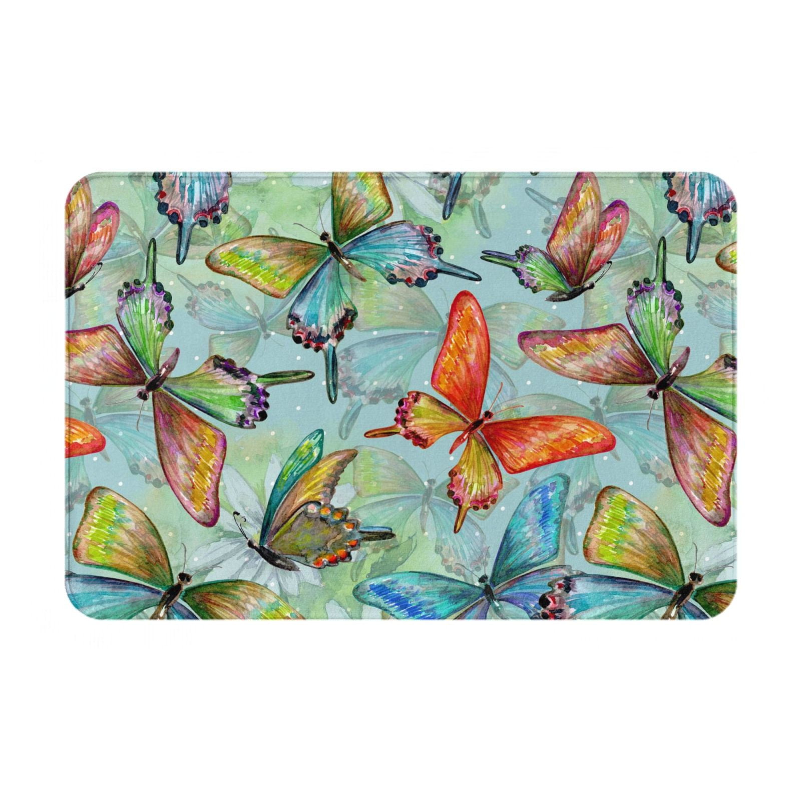 Junzan Retro Seamless Flying Butterflies Custom Funny Welcome Doormat ...