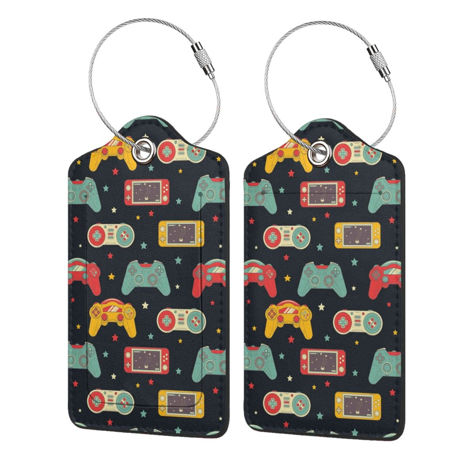 Junzan Retro Video Game for Luggage Tags,Leather Luggage Tags for Suitcases Travel Tags Privacy ...