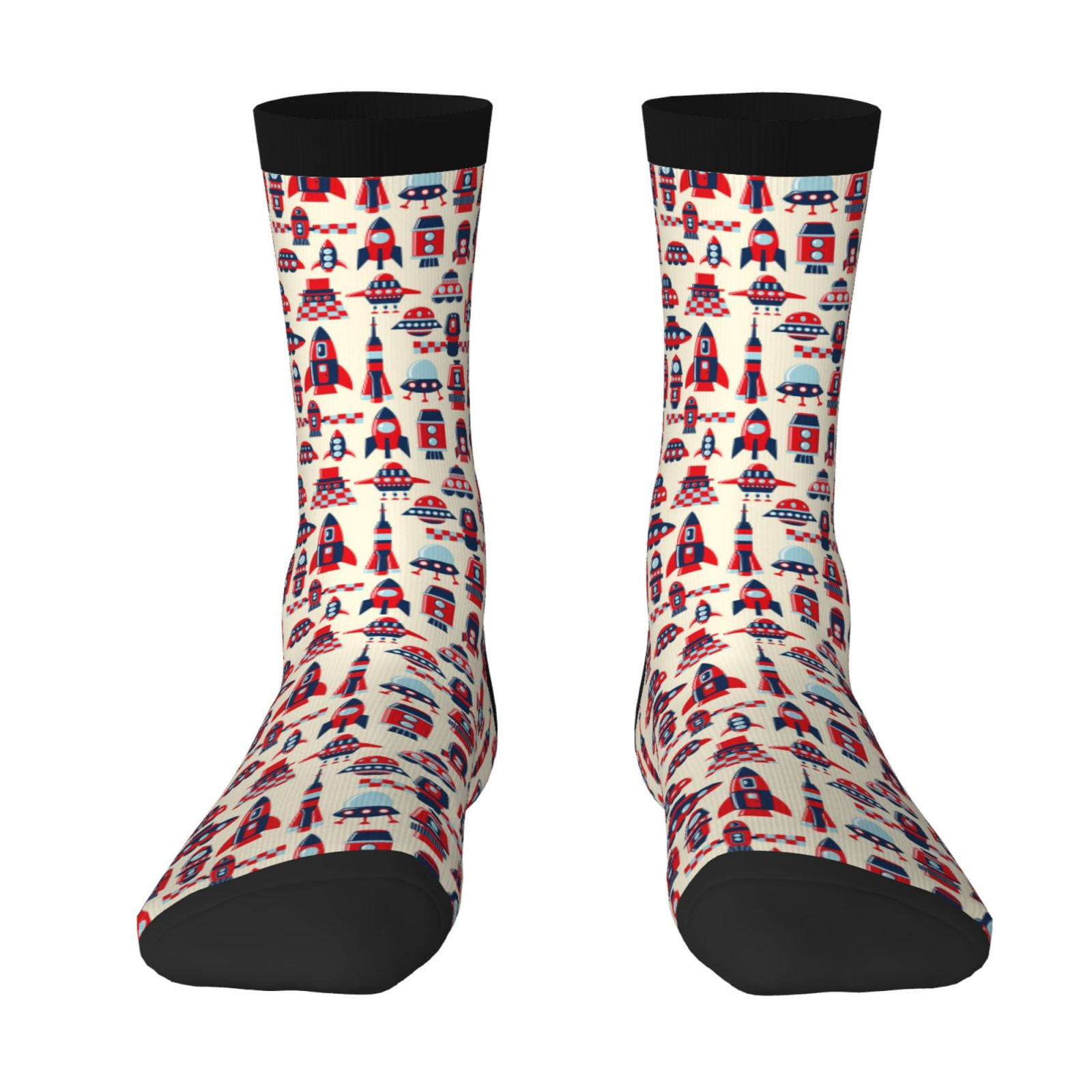 Junzan Rocket Pattern Mens Funny Socks For Men Women Colorful Fun ...